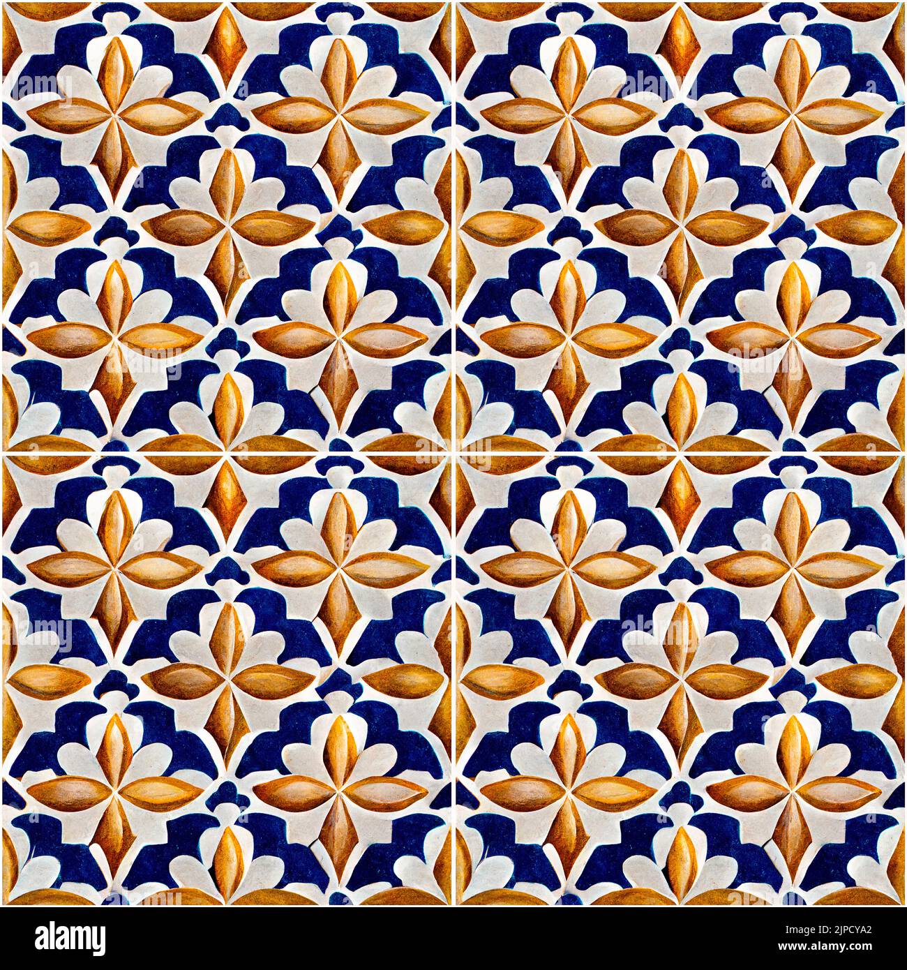 Beautiful seamless ceramic tile pattern. Hand draw paiting Stock Photo ...