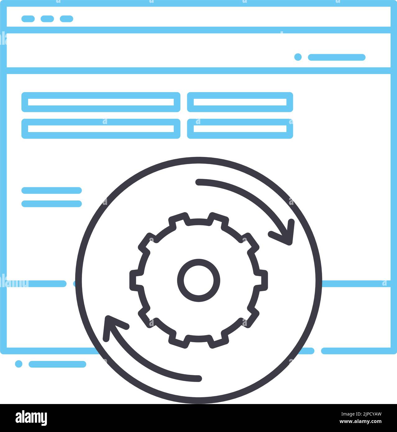 system update line icon, outline symbol, vector illustration, concept ...