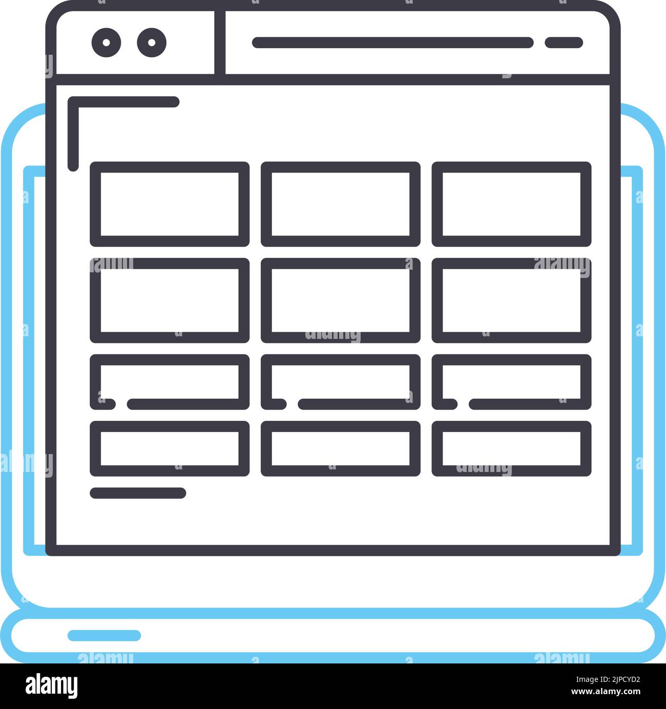 front end line icon, outline symbol, vector illustration, concept sign ...