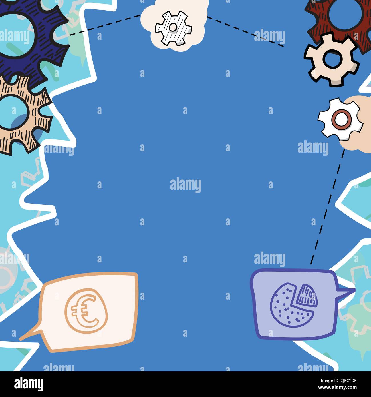 Illustration Of Mechanic Gears Connected To Each Other Performing Work ...