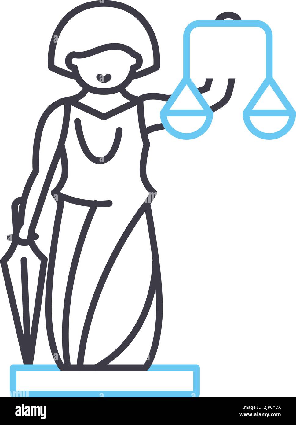 justice line icon, outline symbol, vector illustration, concept sign ...