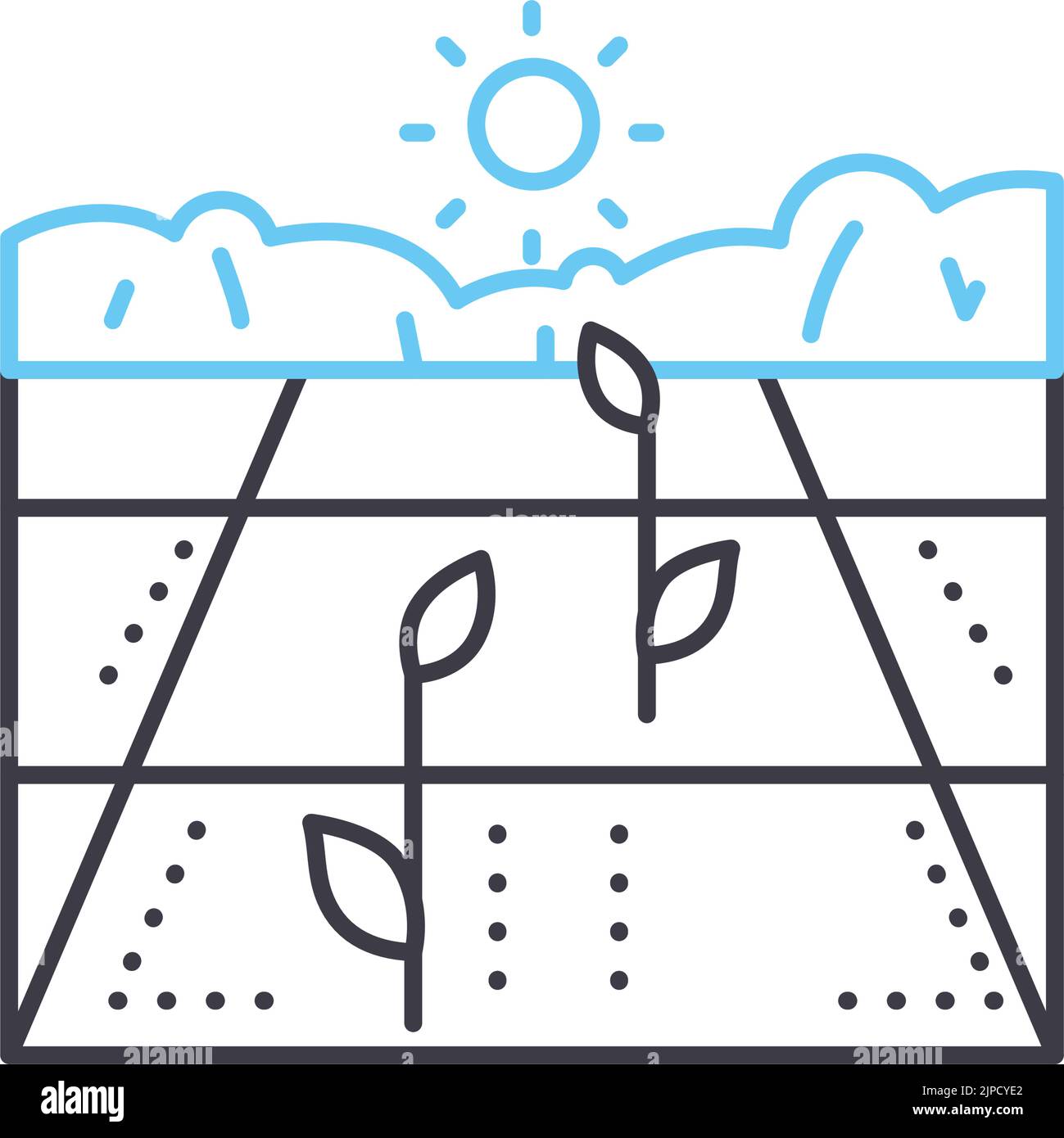 land improvement line icon, outline symbol, vector illustration ...