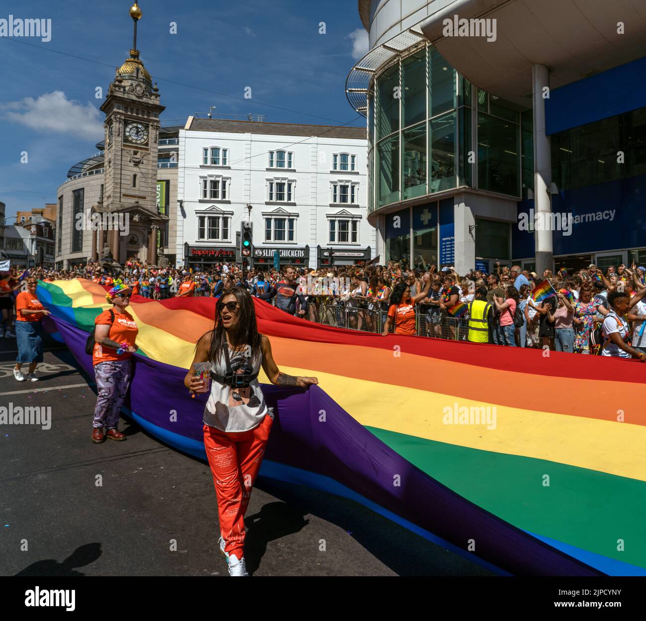 Gay pride parade street flag hi-res stock photography and images - Alamy