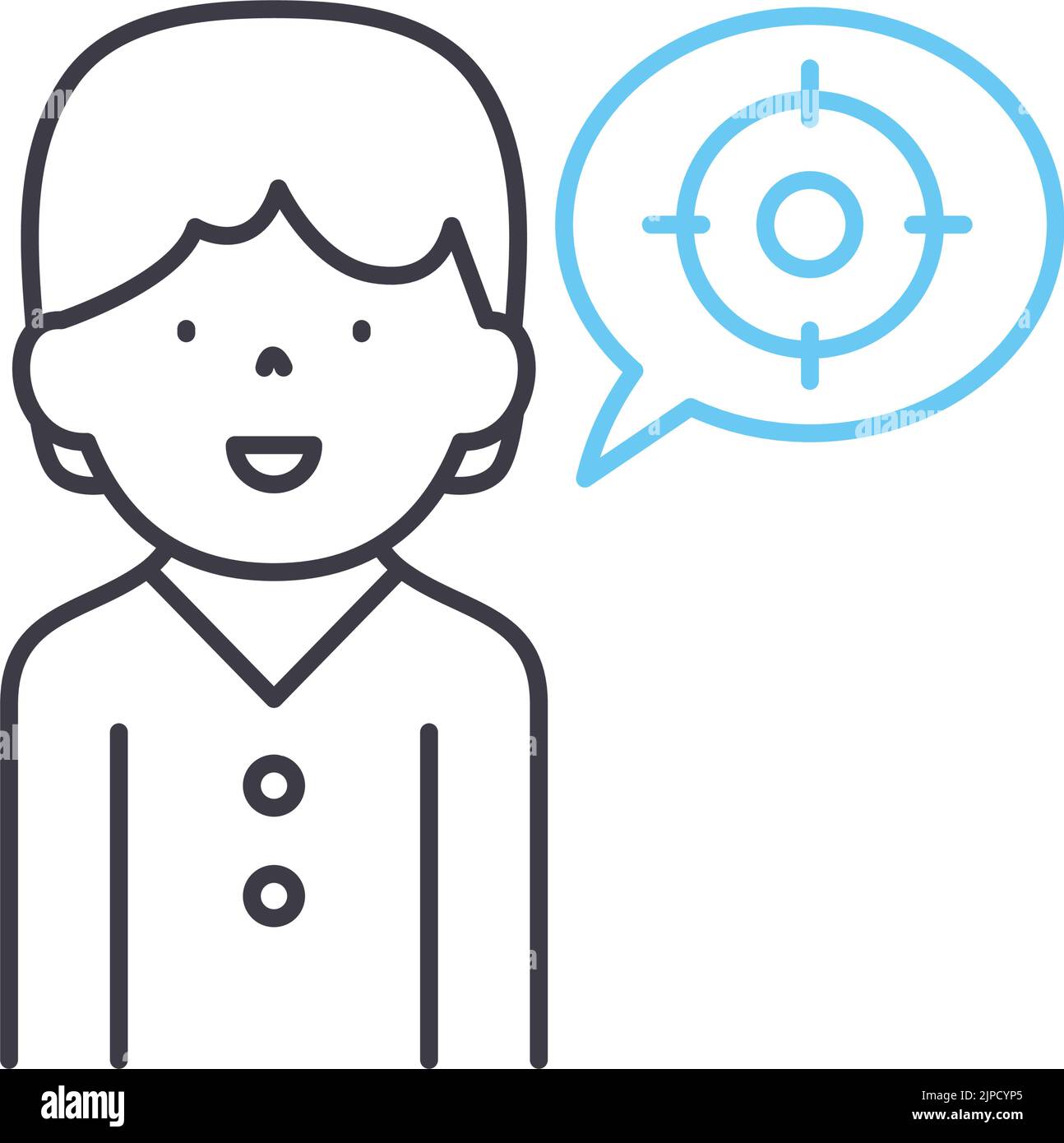 keep focus line icon, outline symbol, vector illustration, concept sign ...