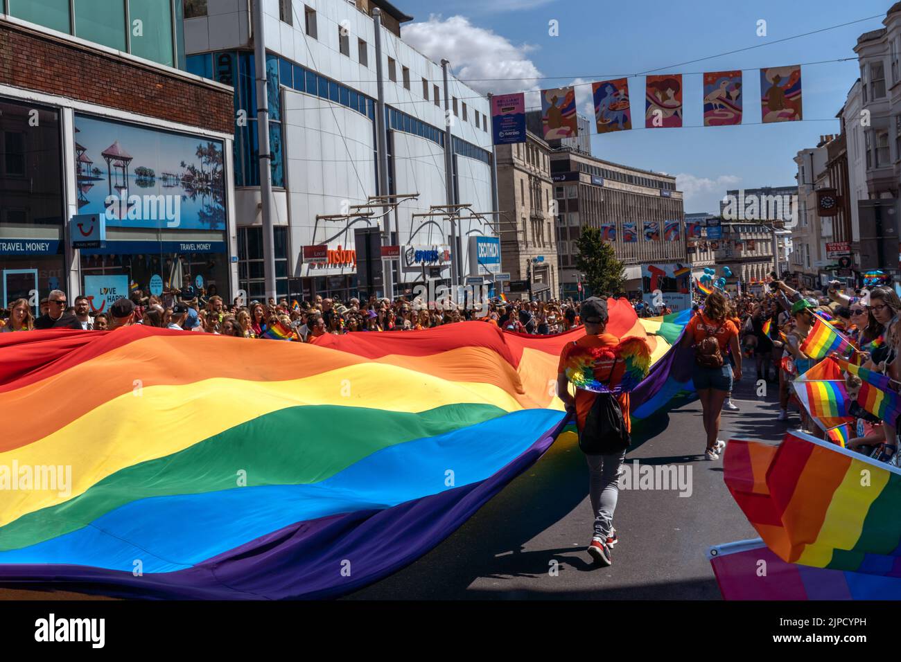 Brighton Pride Parade Flag Stock Photo - Alamy