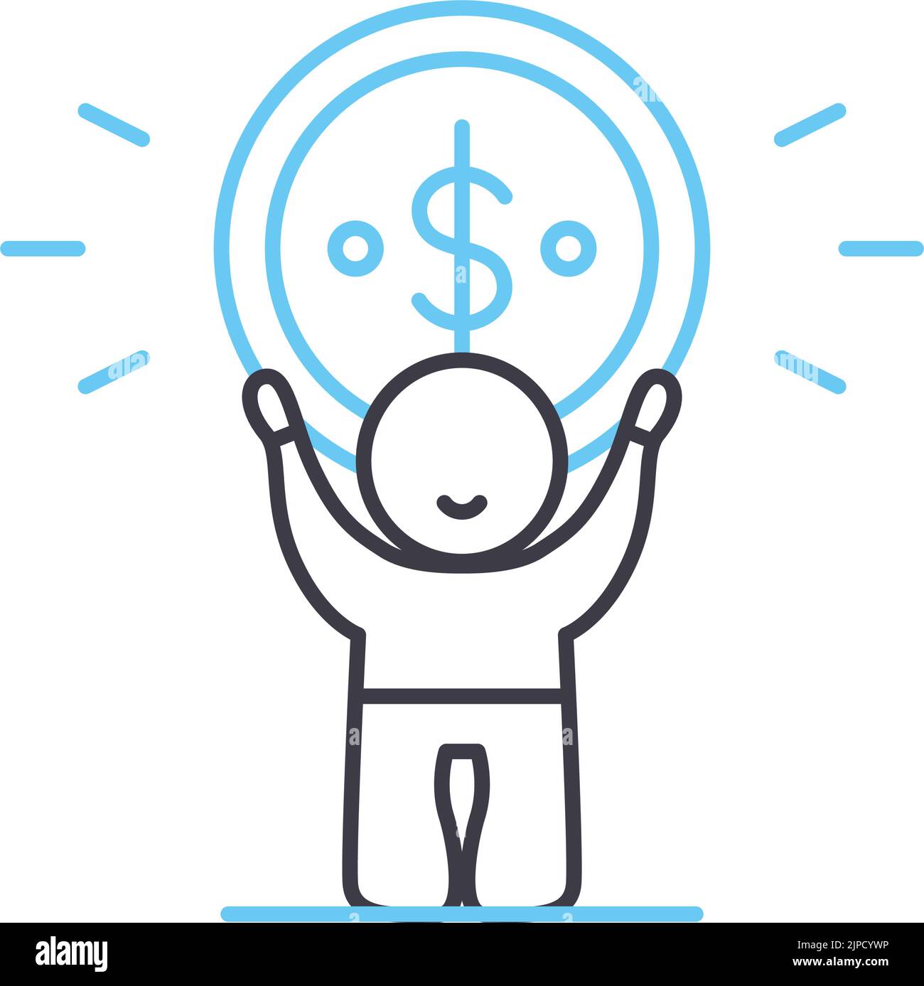 owner equity line icon, outline symbol, vector illustration, concept ...