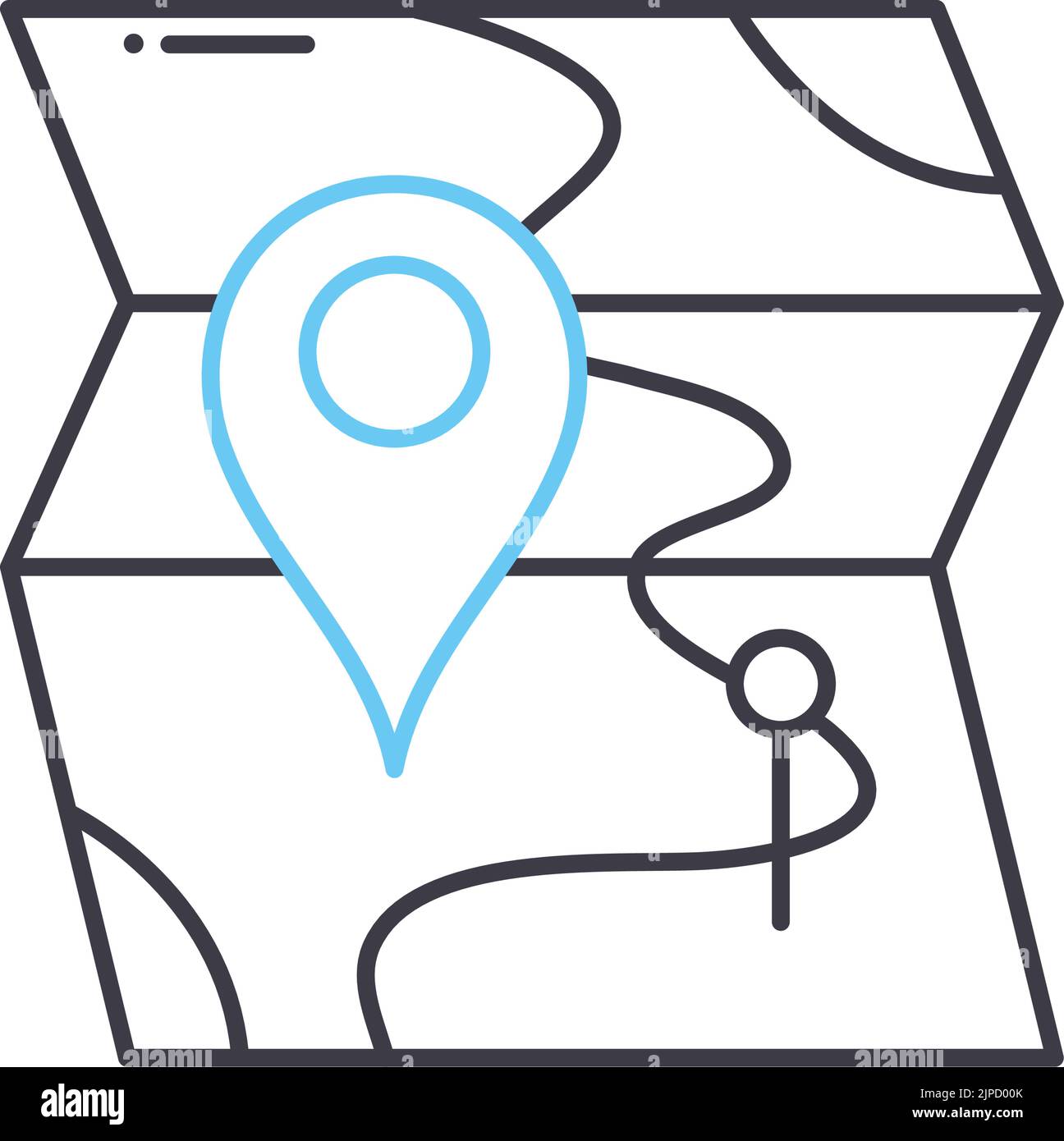 map line icon, outline symbol, vector illustration, concept sign Stock ...