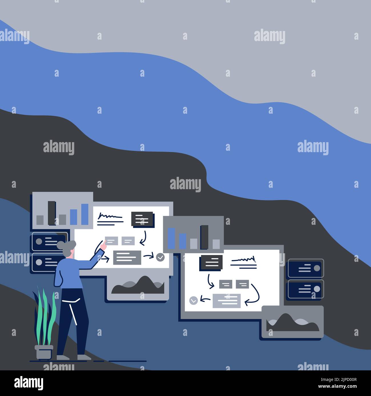 Important Message Presented On Board With Charts And Arrows Around ...