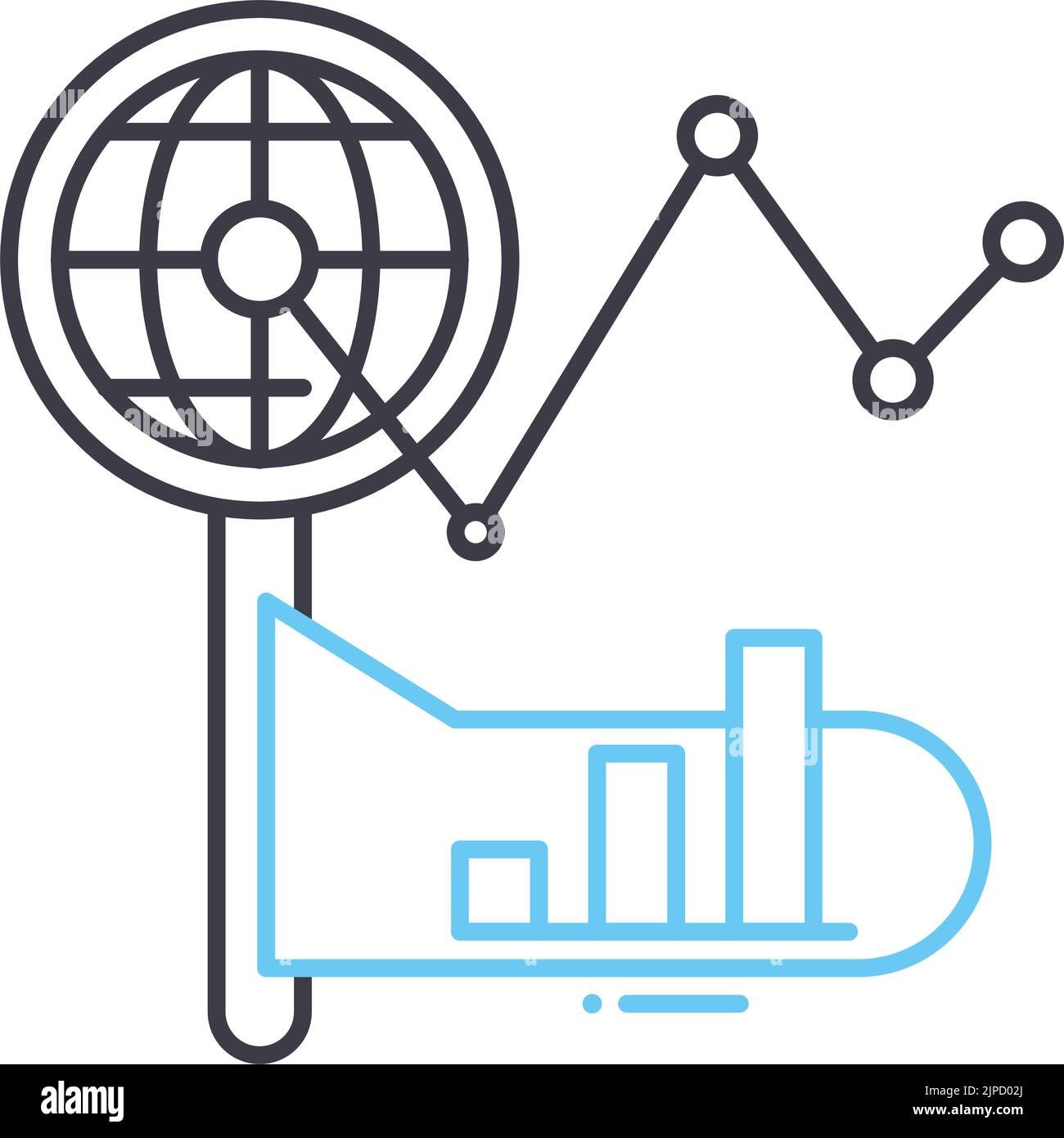 research concept line icon, outline symbol, vector illustration ...