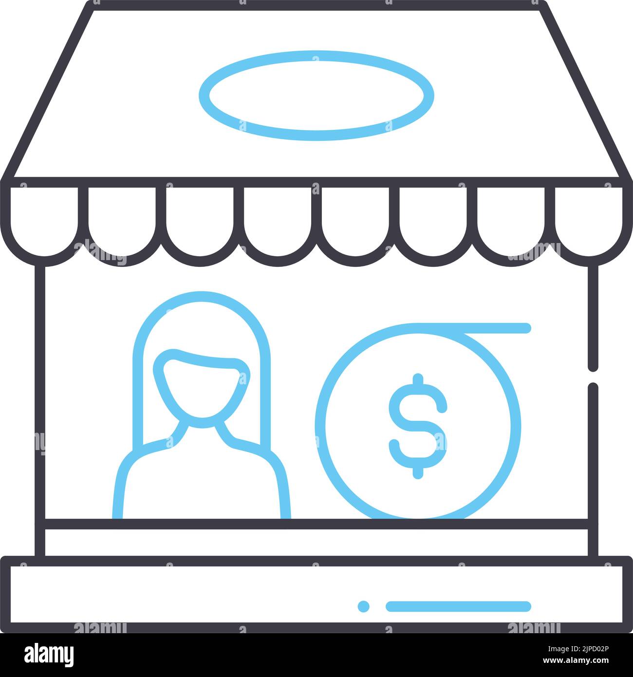 sales marketing line icon, outline symbol, vector illustration, concept ...