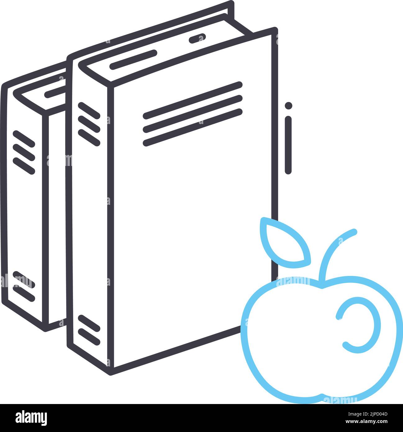 textbooks line icon, outline symbol, vector illustration, concept sign ...