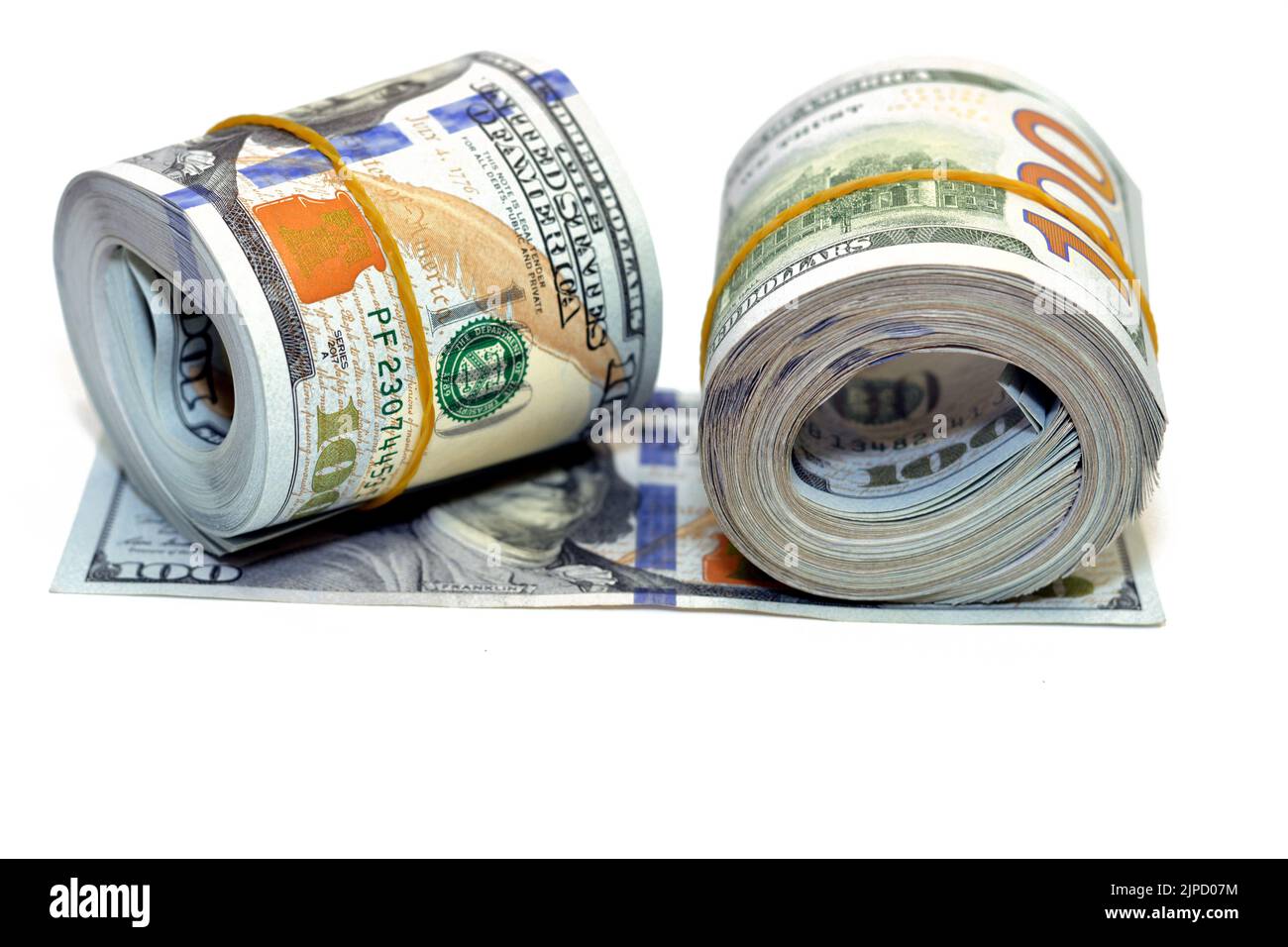 Bundles of hundred dollar bills hi-res stock photography and images - Alamy