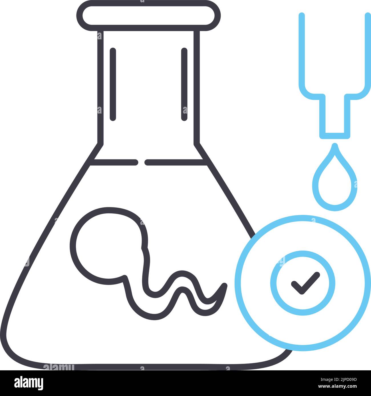 lab test line icon, outline symbol, vector illustration, concept sign ...