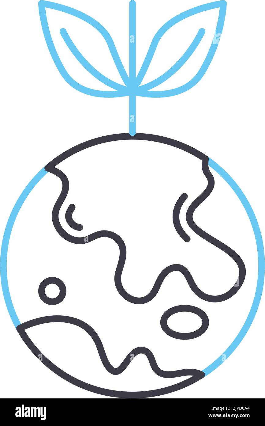 green world line icon, outline symbol, vector illustration, concept ...