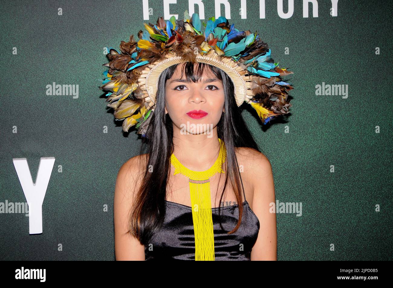 Txai Surui attends the 'The Territory' film premiere at Tavern On The ...