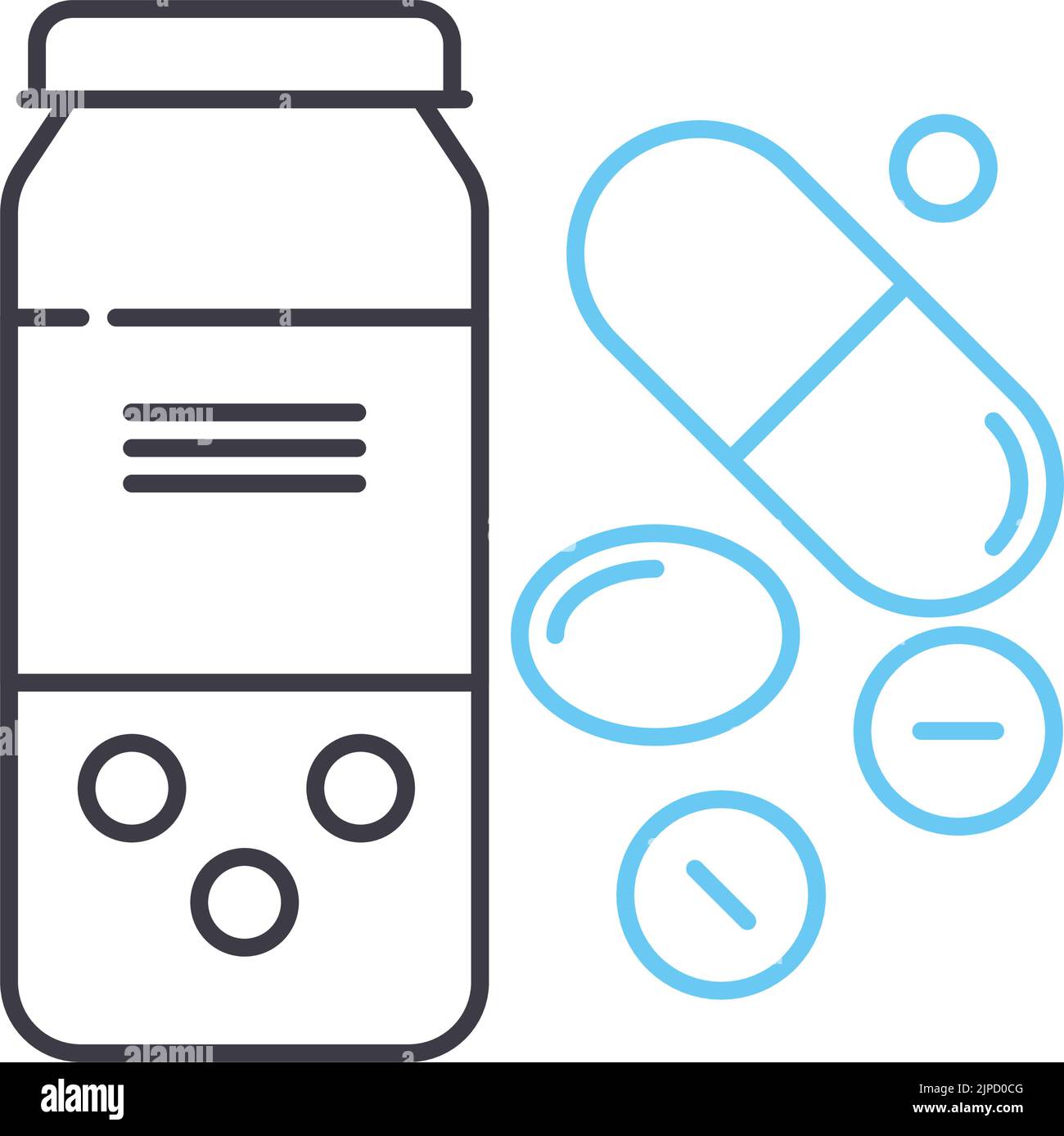 pill line icon, outline symbol, vector illustration, concept sign Stock ...