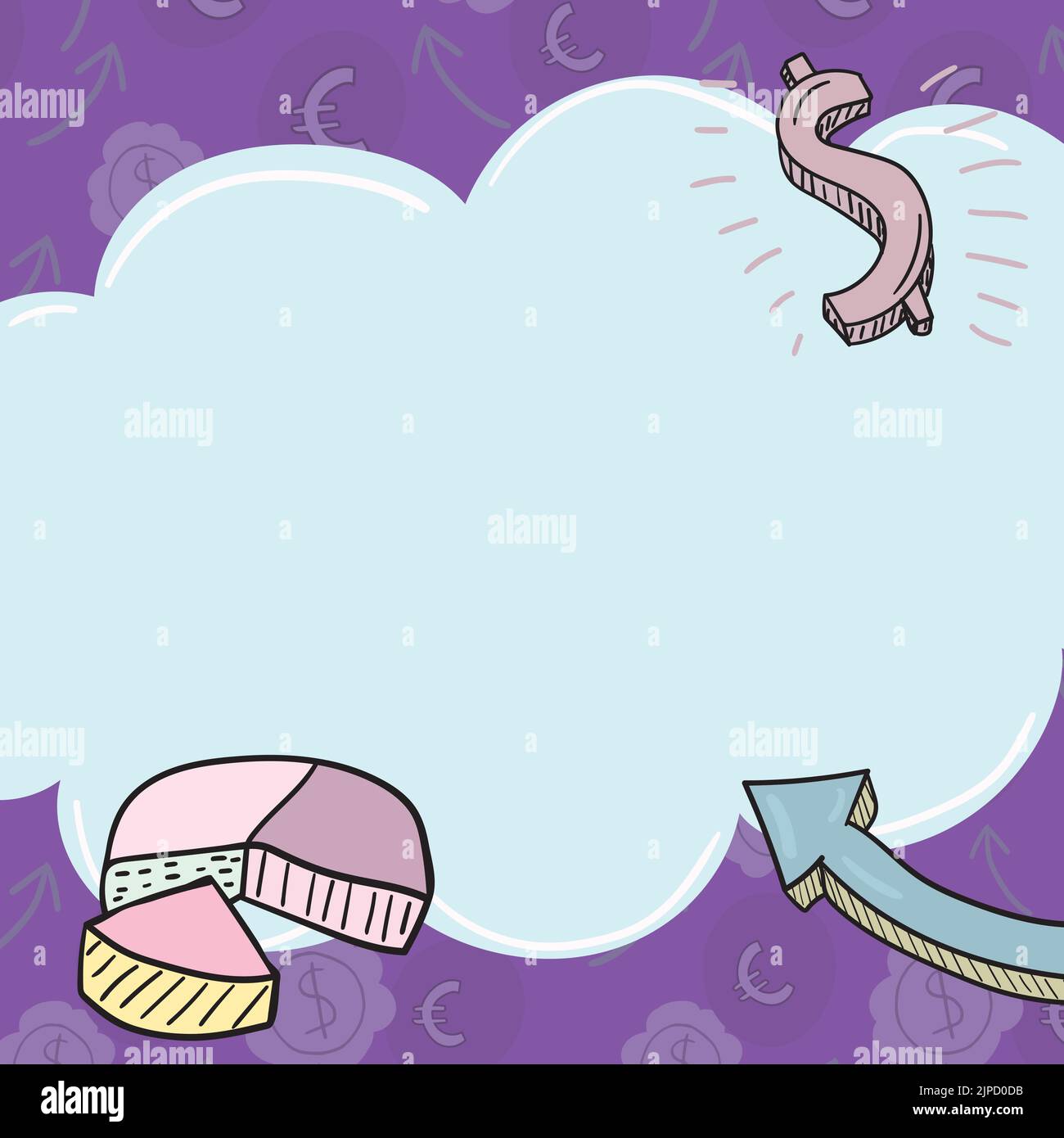 Pop-Up Cloud With Dollar Sign, Graphics And Arrows. Financial ...