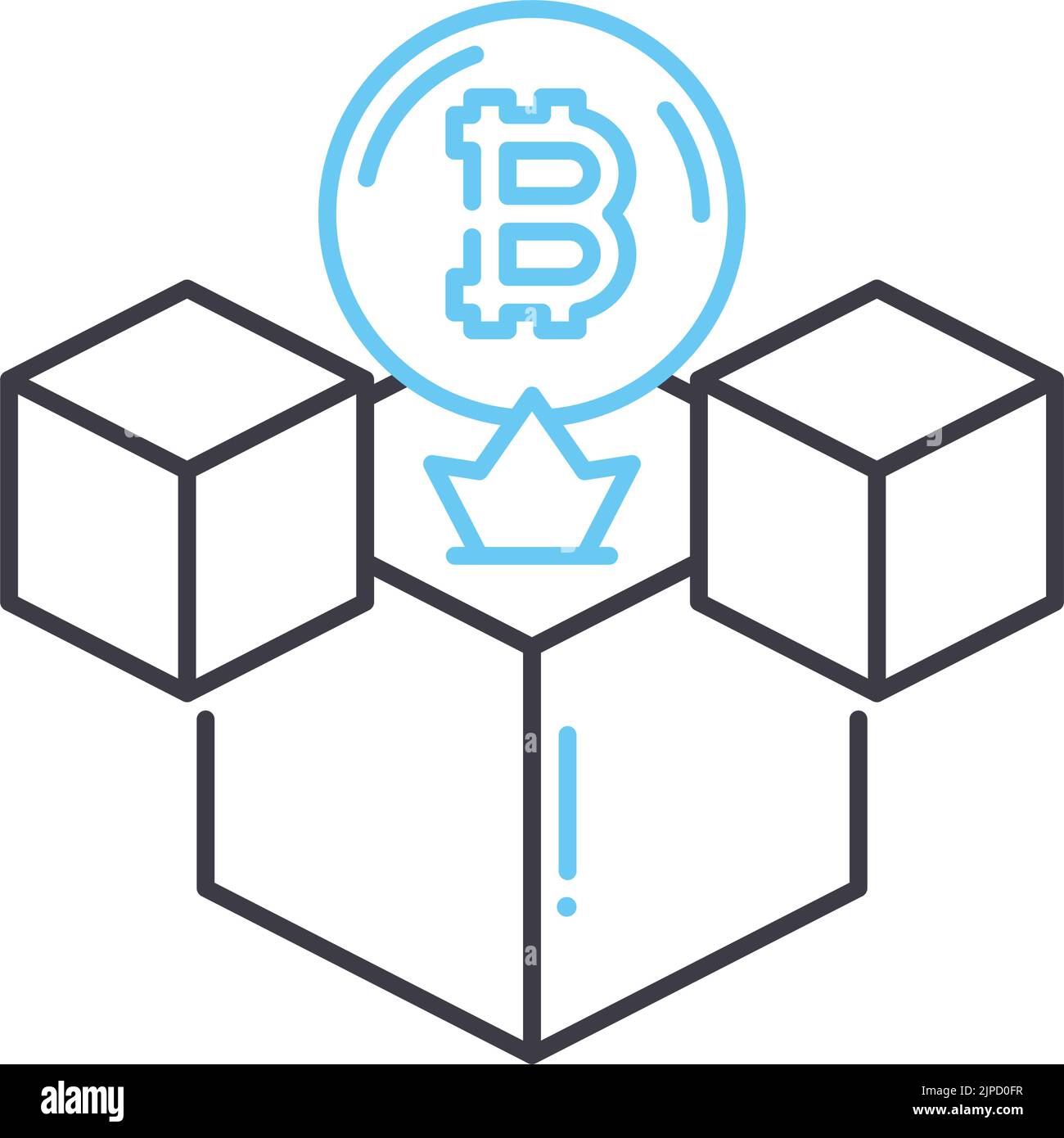 genesis blocking line icon, outline symbol, vector illustration ...