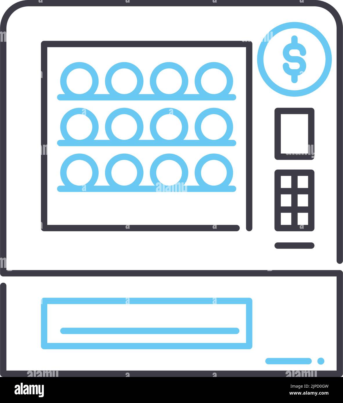 vending machine line icon, outline symbol, vector illustration, concept ...