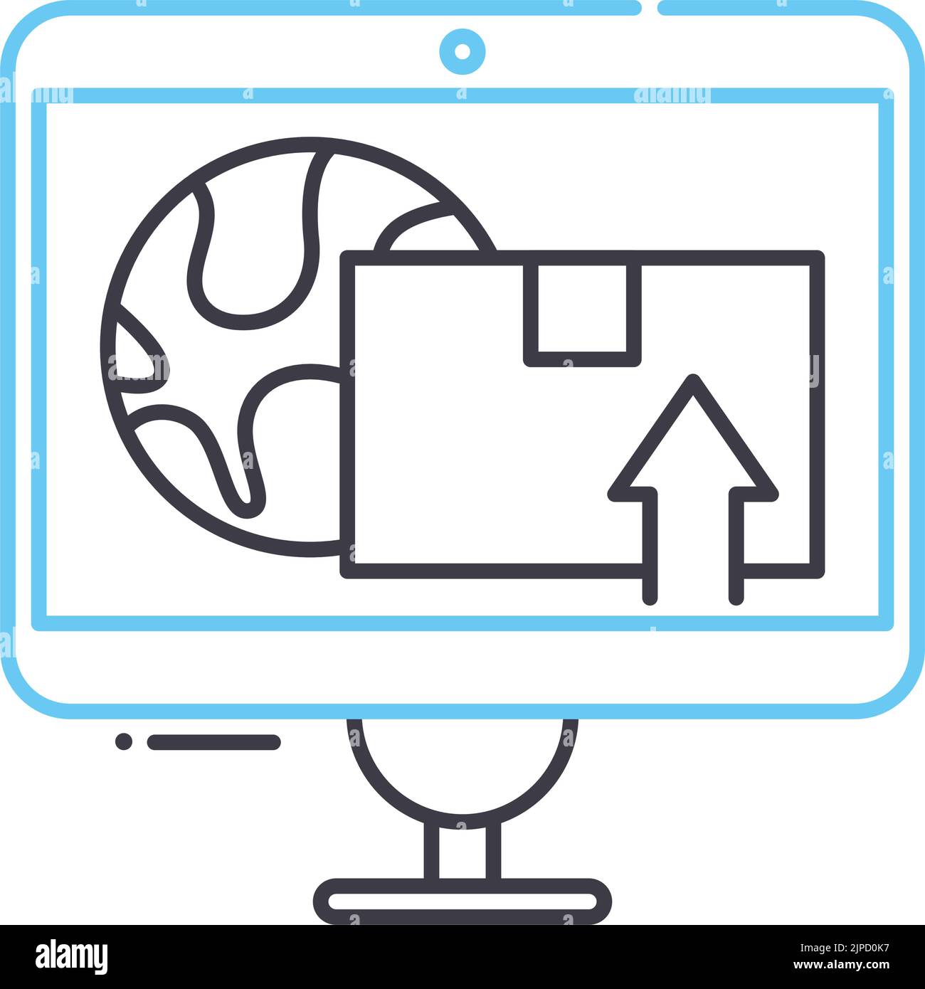 Online Order System Line Icon Outline Symbol Vector Illustration Concept Sign Stock Vector