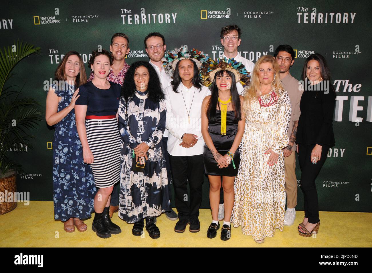 Cast and crew of 'The Territory' take a group photo at the premiere at ...