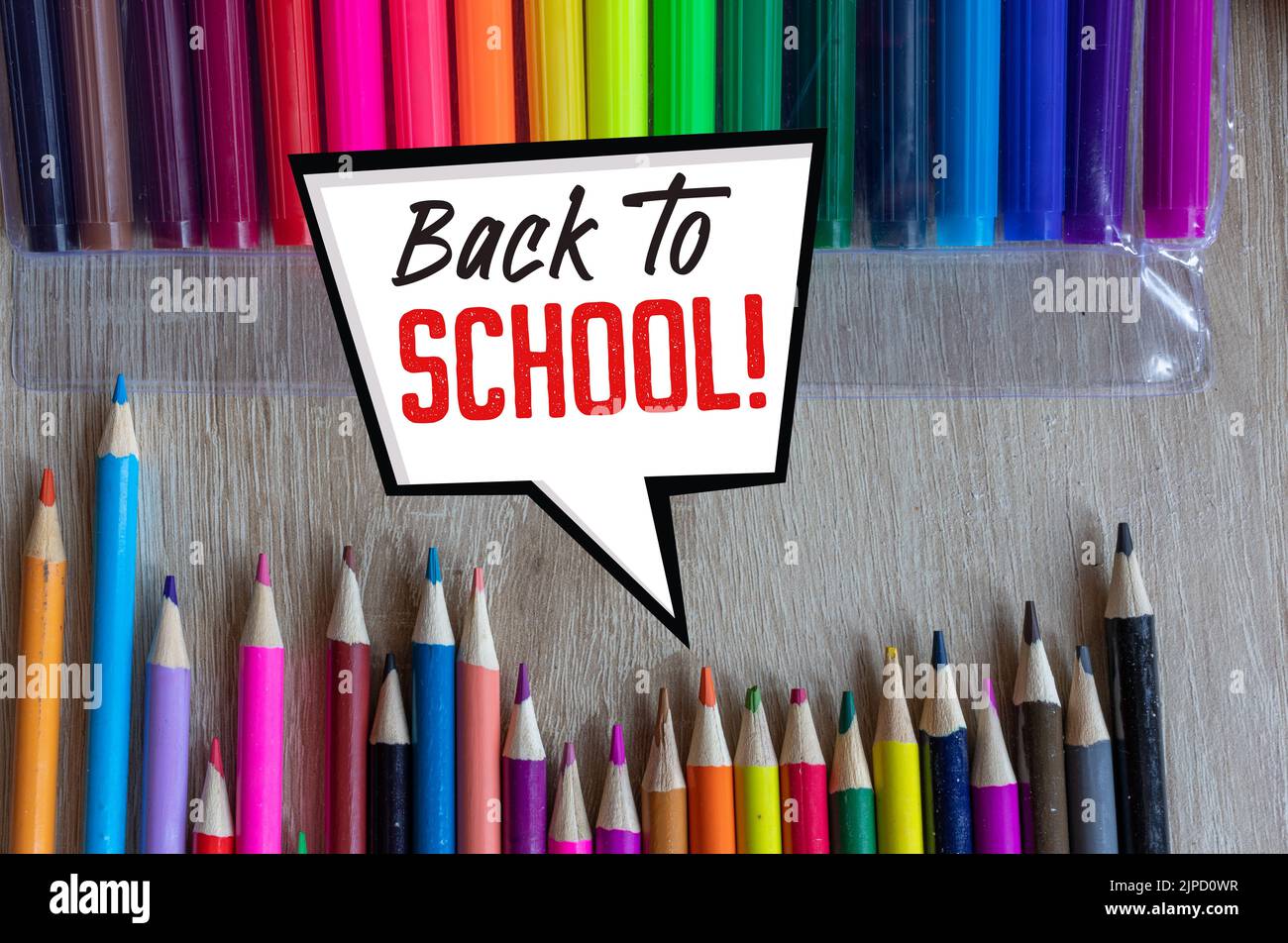 Wooden Crayons Ready For Back to School Banner Stock Photo - Alamy