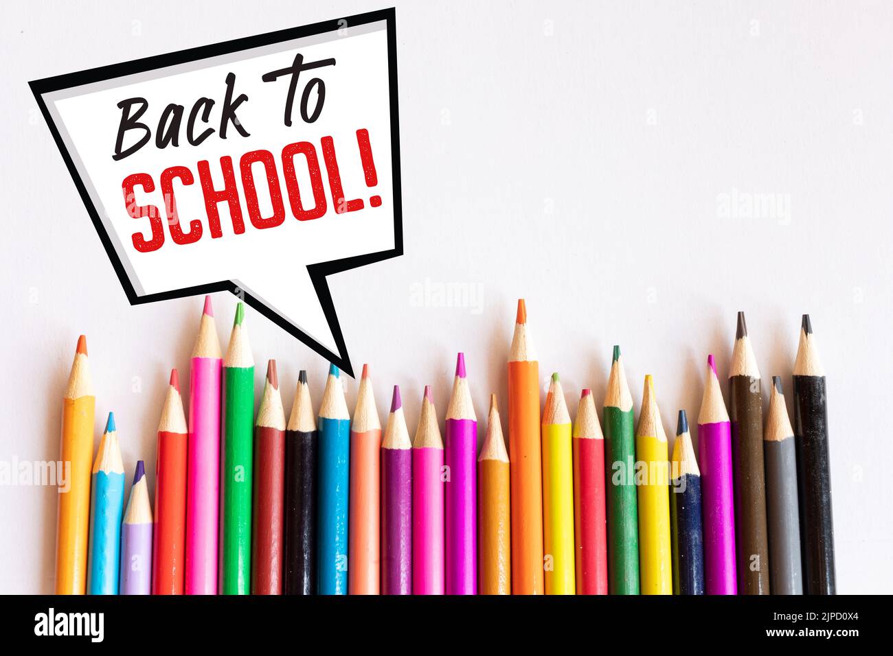 Wooden Crayons are Ready For Back to School, white background Stock ...