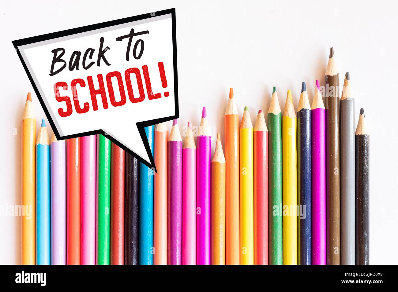 Colorful Wooden Crayons - Ready For Back to School on white background ...