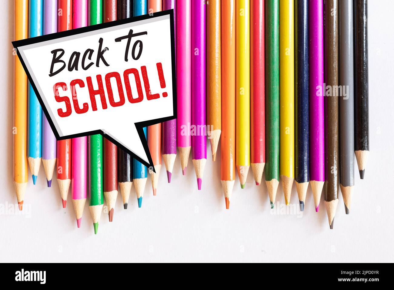 Colorful Wooden Crayons - Ready For Back to School on white background ...