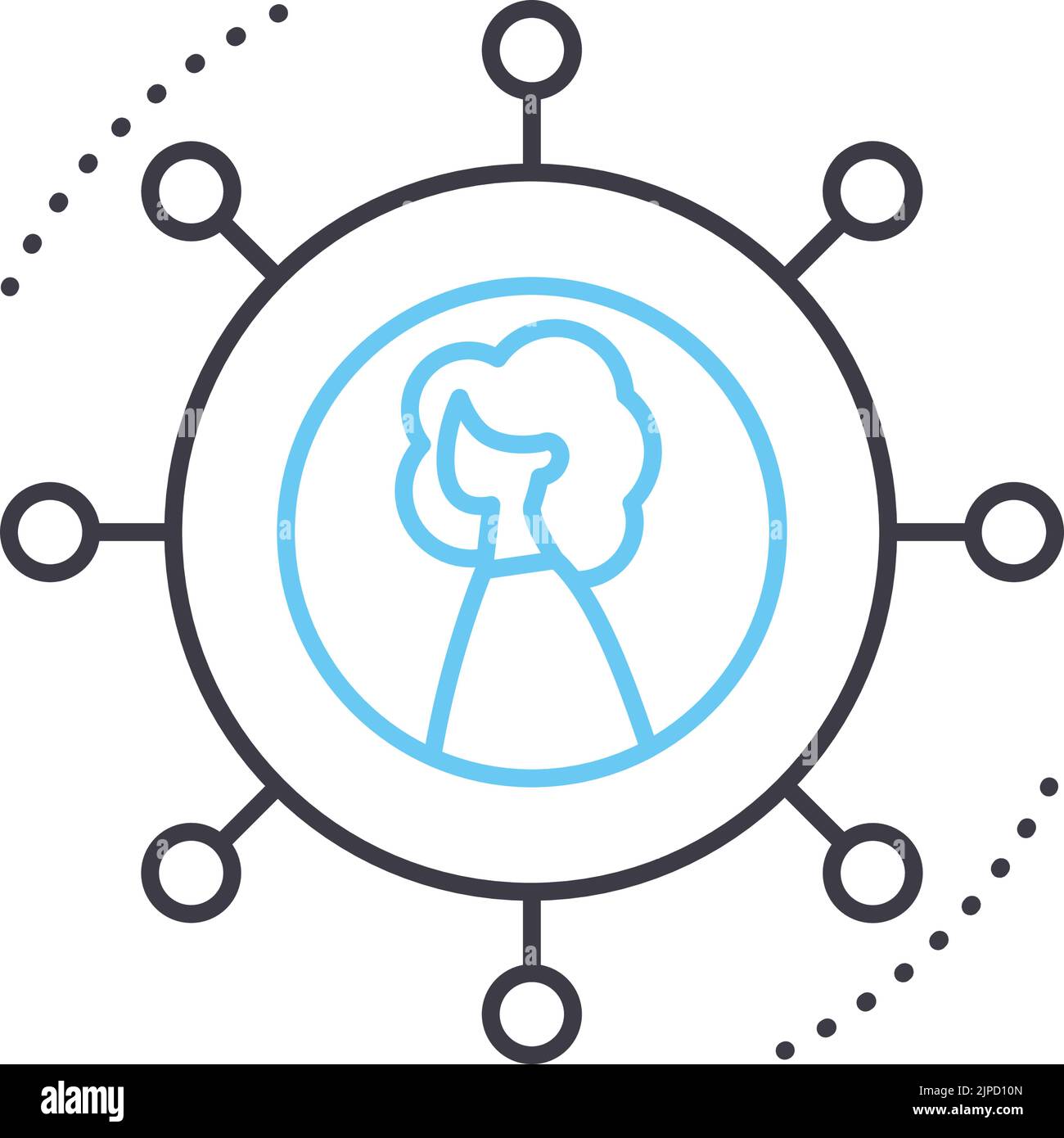 networking line icon, outline symbol, vector illustration, concept sign ...