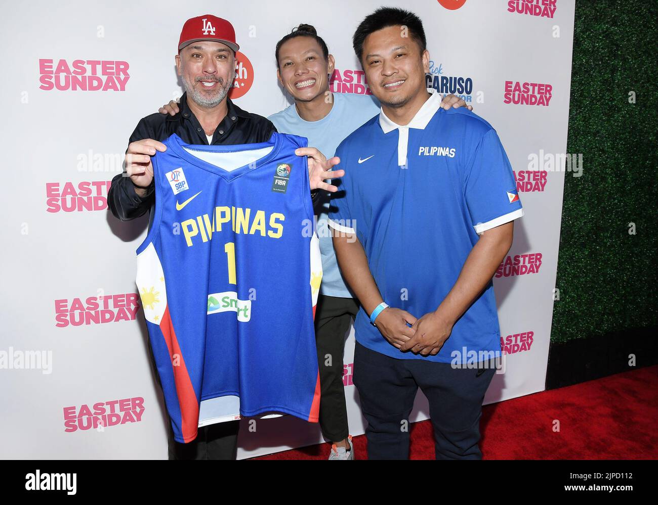 Los Angeles, USA. 16th Aug, 2022. (L-R) Jo Koy being presented a jersey ...