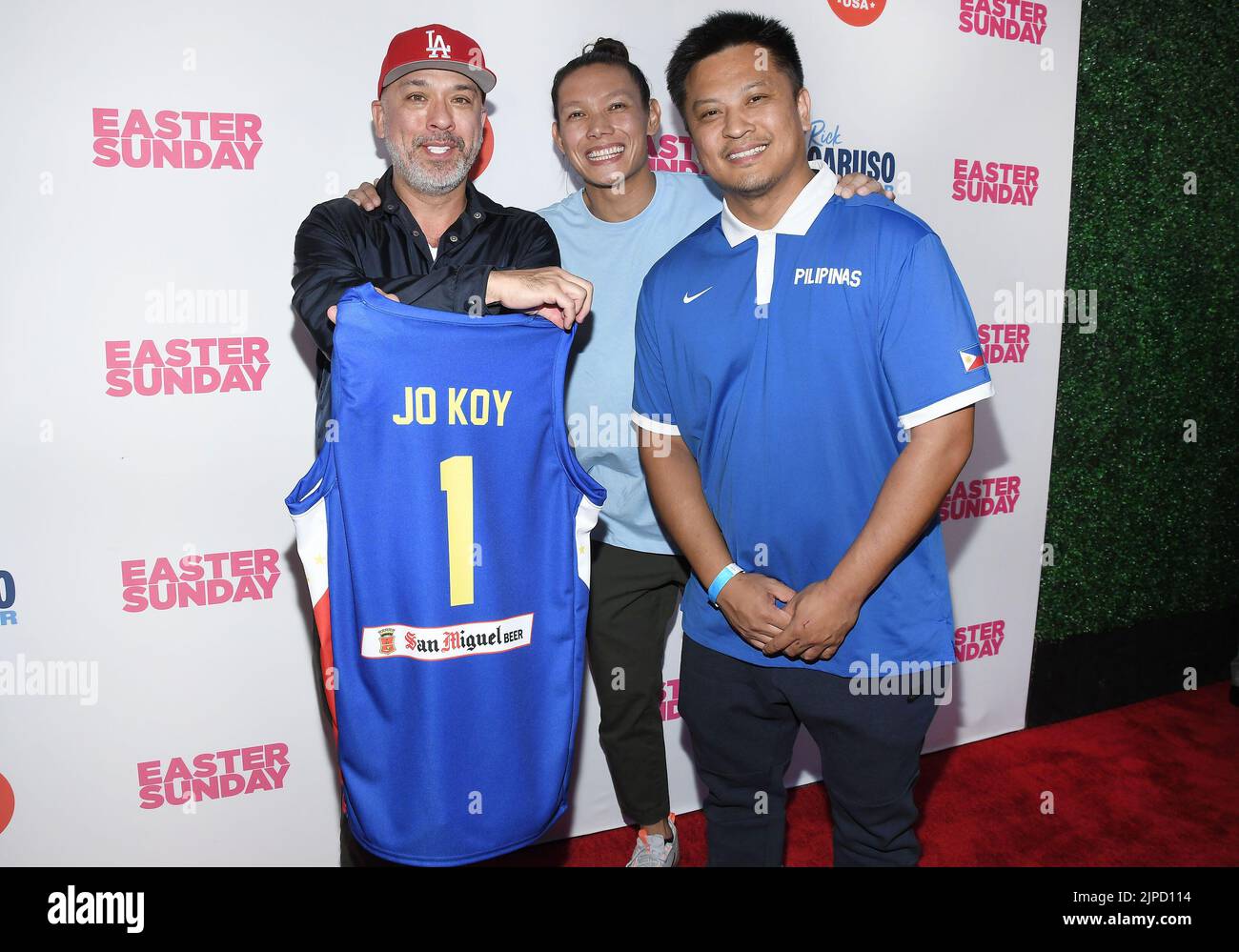 Los Angeles, USA. 16th Aug, 2022. (L-R) Jo Koy being presented a jersey ...
