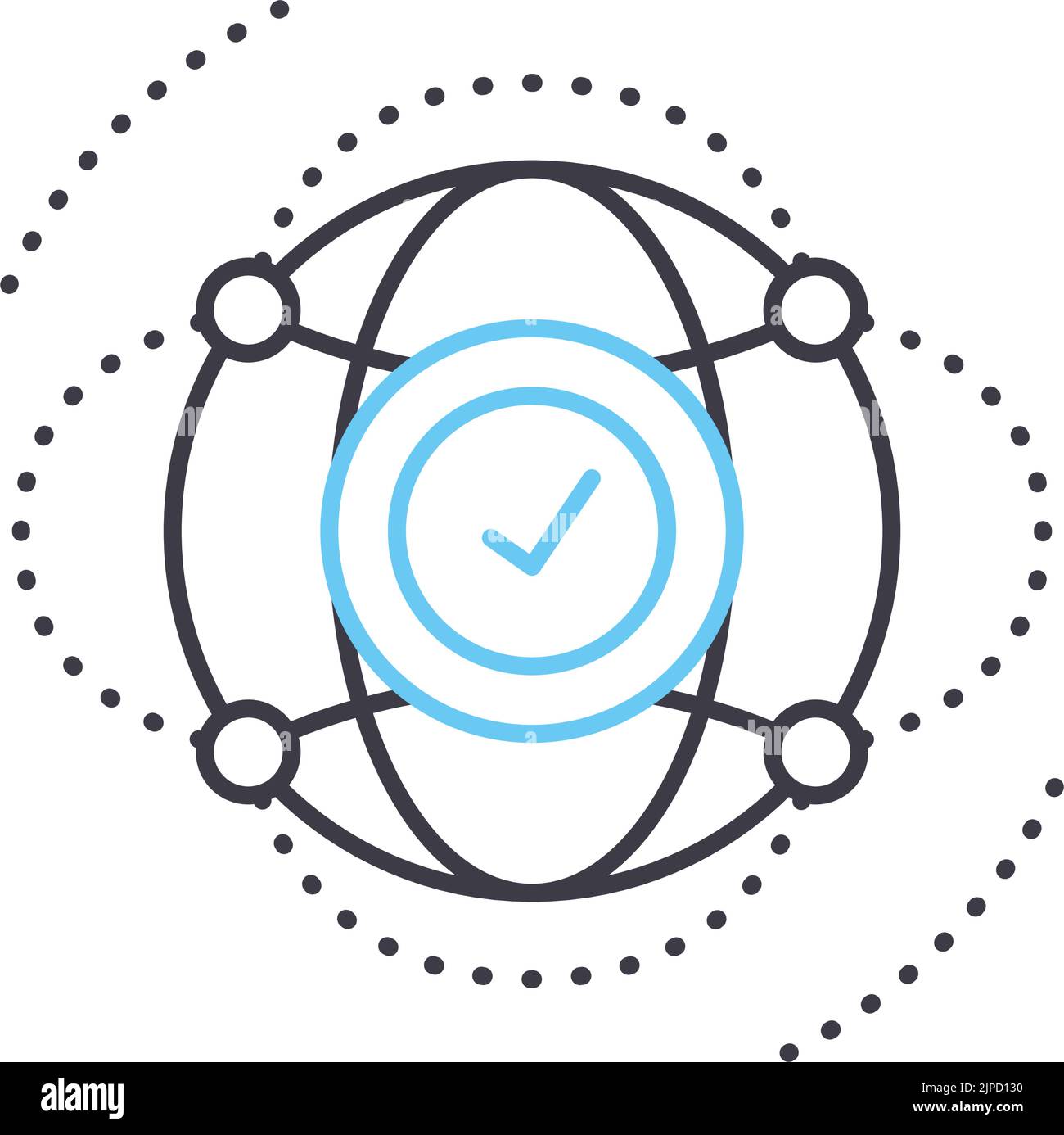 information coverage line icon, outline symbol, vector illustration ...