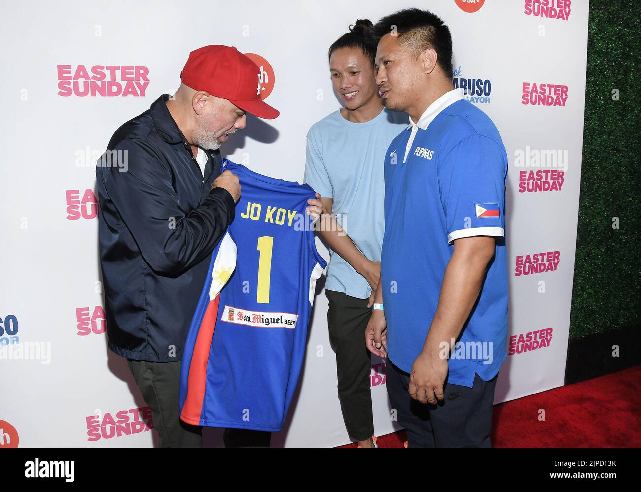 Los Angeles, USA. 16th Aug, 2022. (L-R) Jo Koy being presented a jersey ...