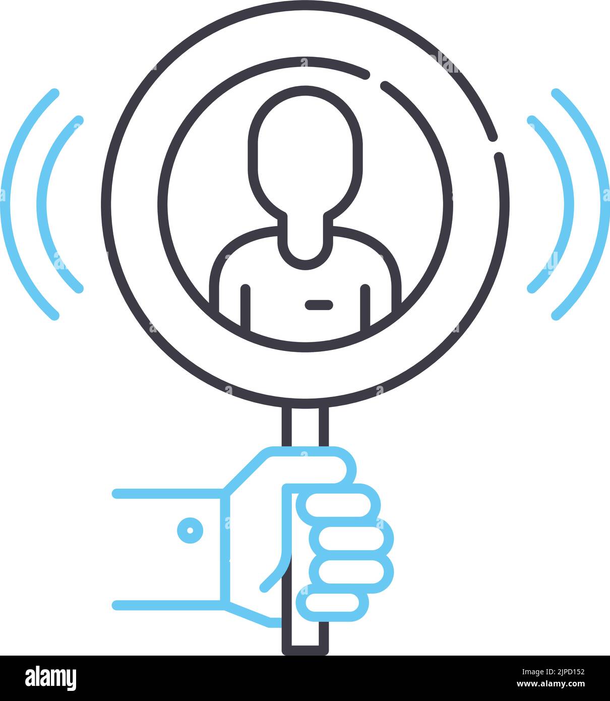 user focus line icon, outline symbol, vector illustration, concept sign ...