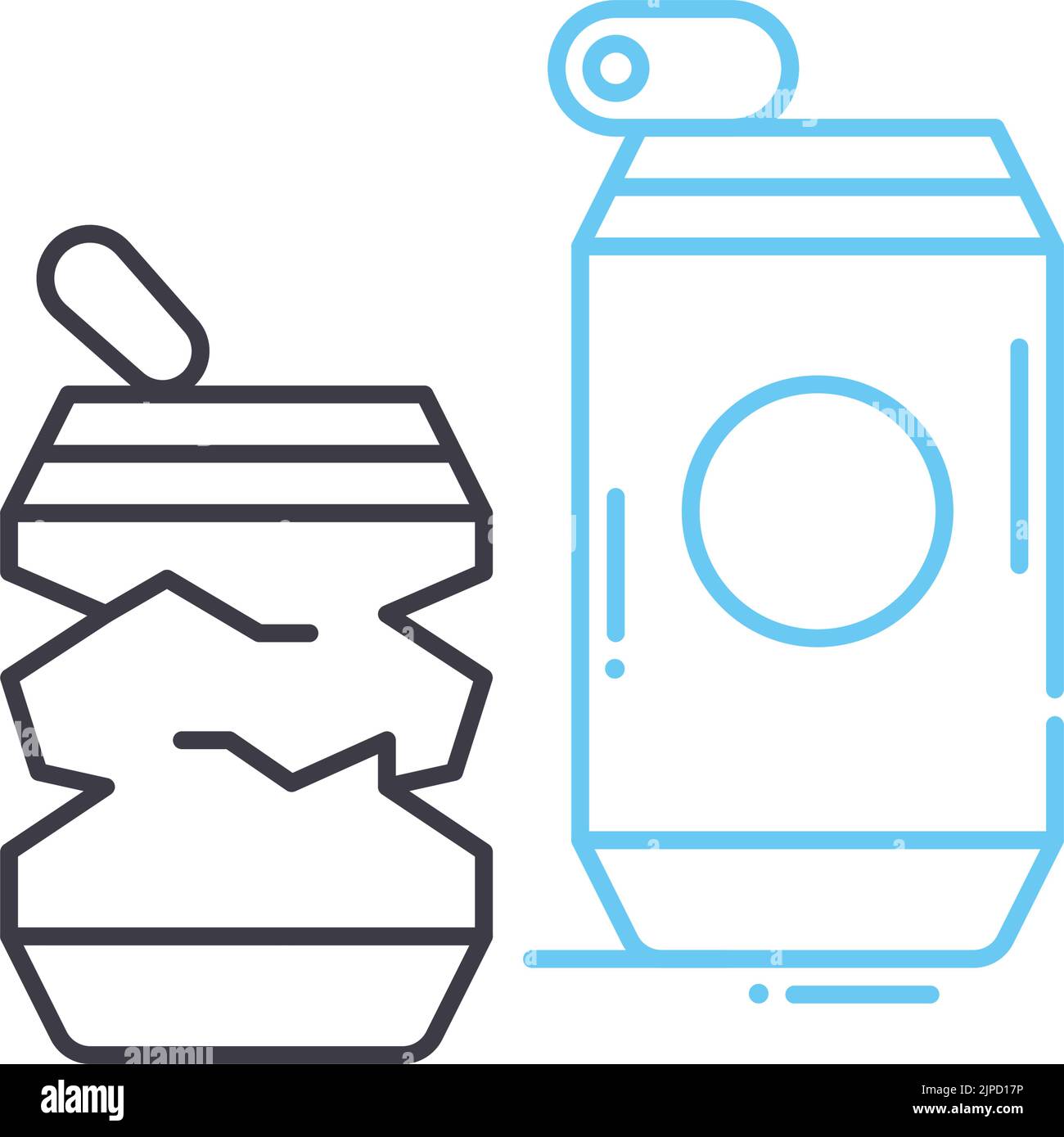 recycling canned line icon, outline symbol, vector illustration ...