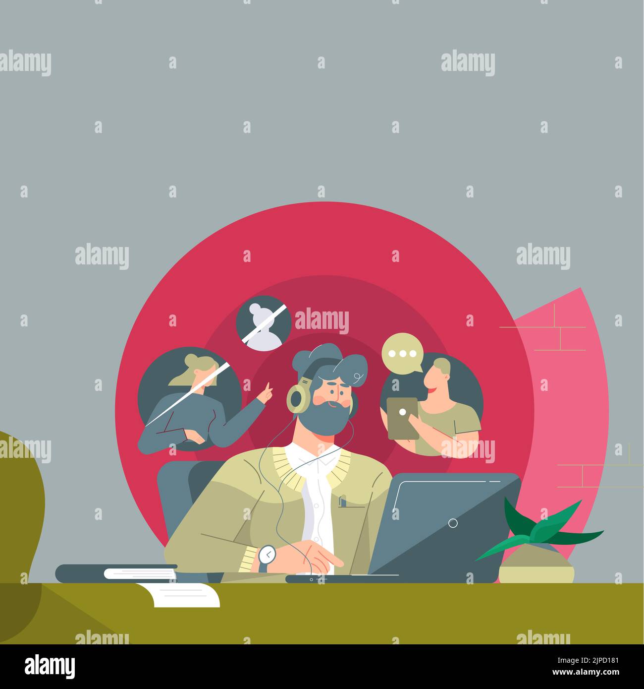 Colleagues Having Online Meeting Discussing Future Project Plans Stock ...