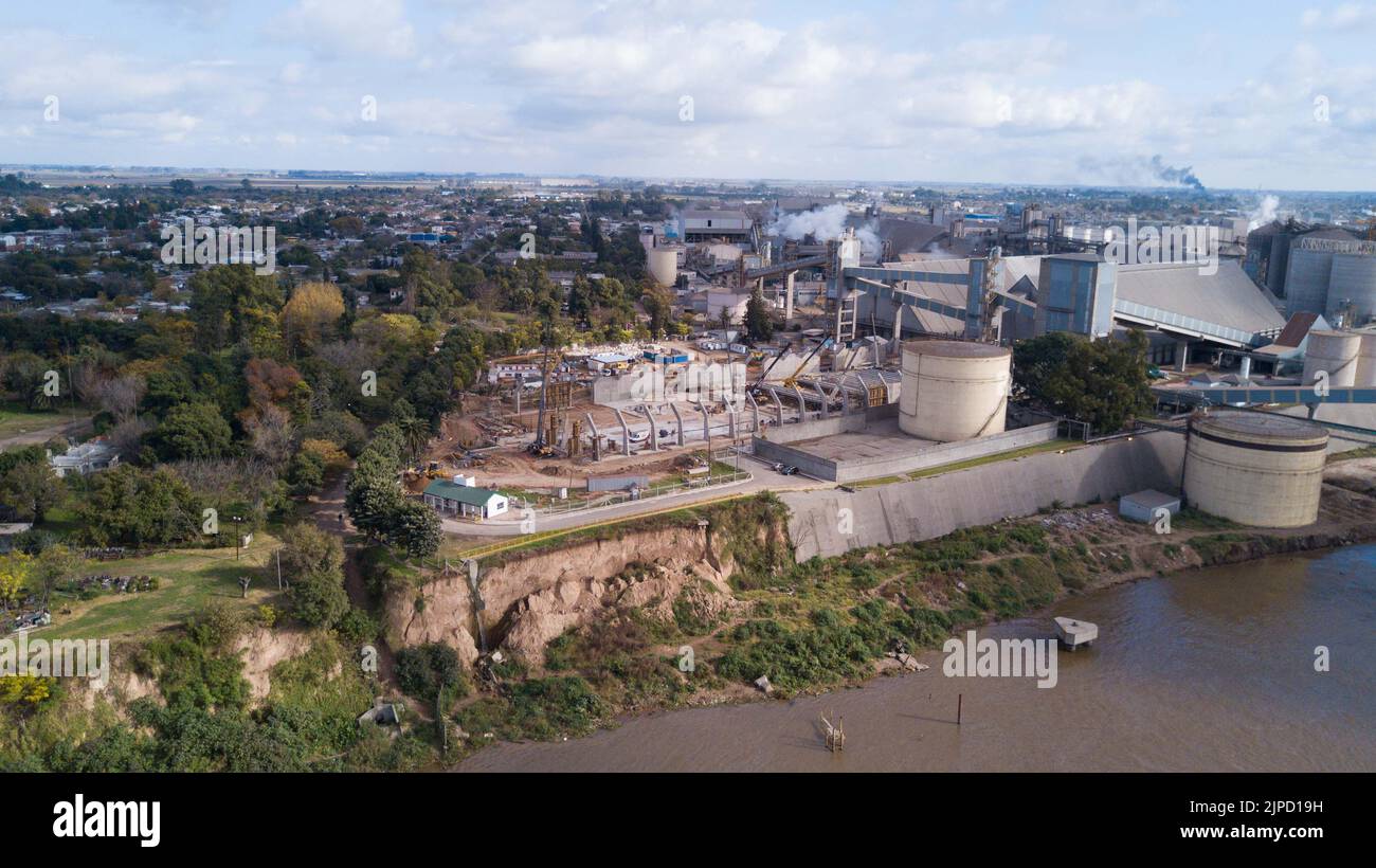 An aerial view of a soybean processing plant in Argentina Stock Photo ...