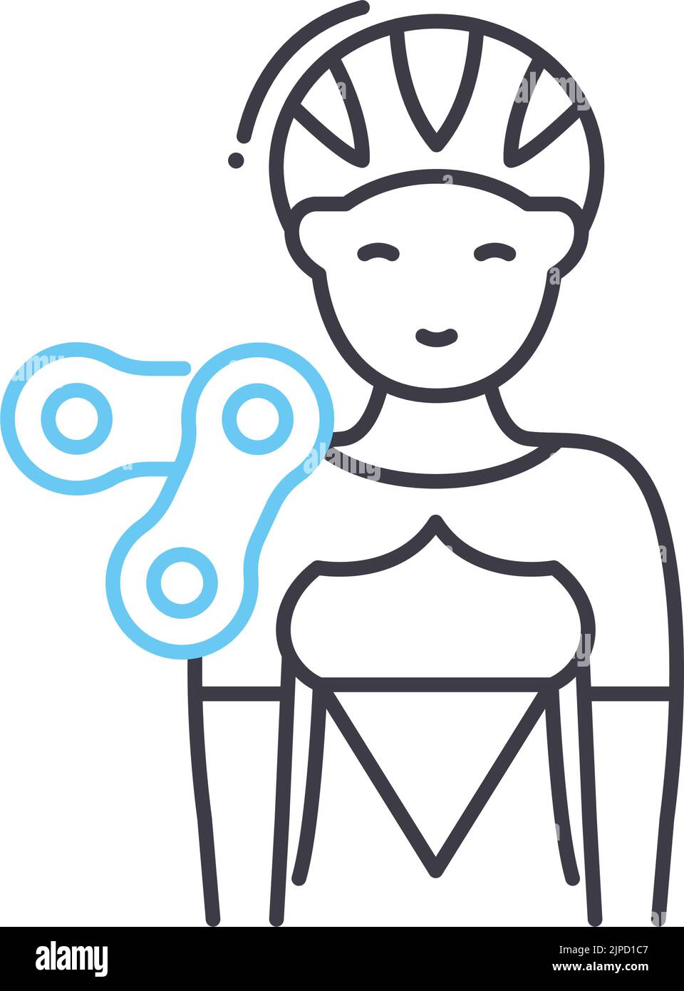 woman cycling line icon, outline symbol, vector illustration, concept ...