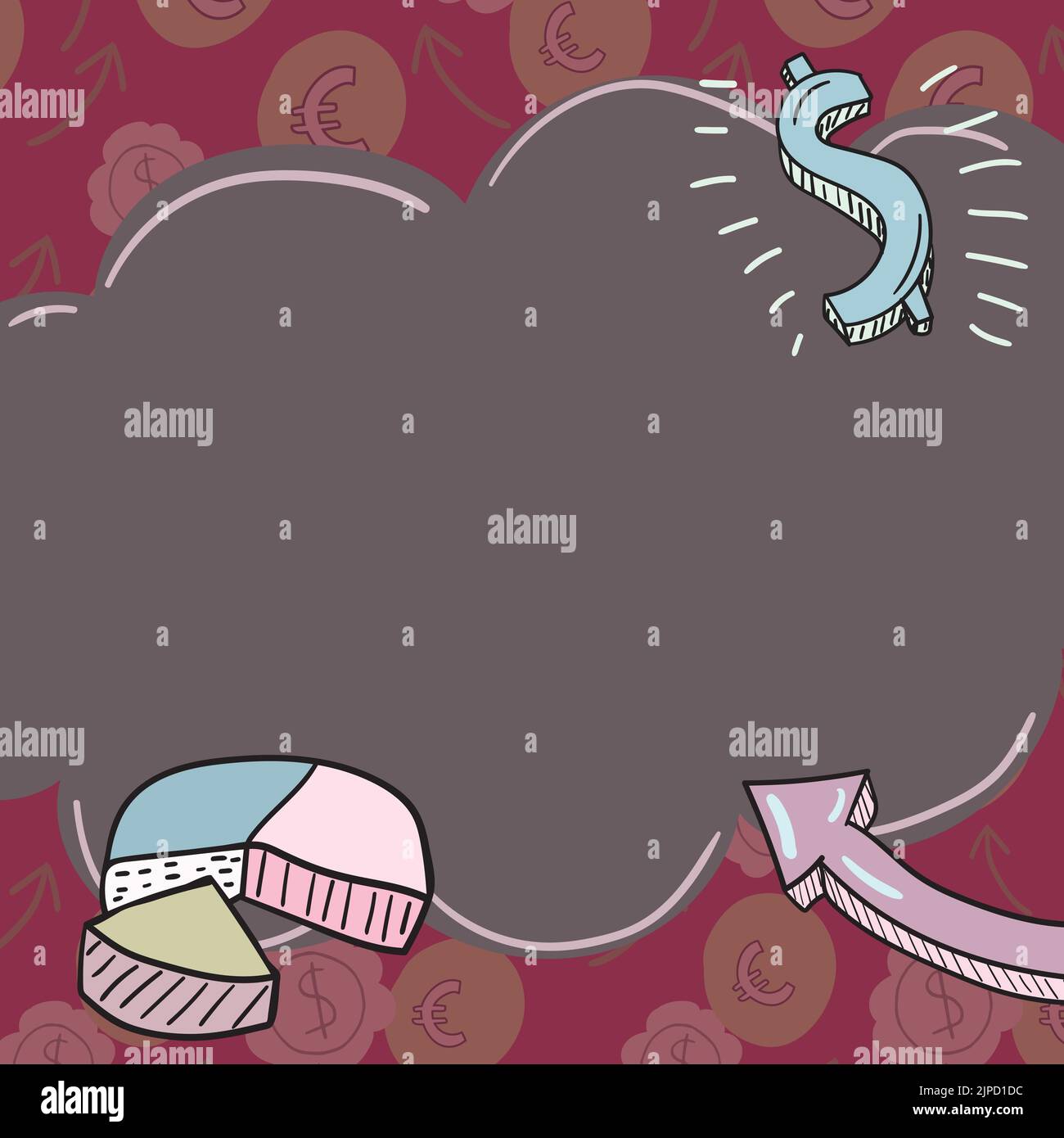 Pop-Up Cloud With Dollar Sign, Graphics And Arrows. Financial ...