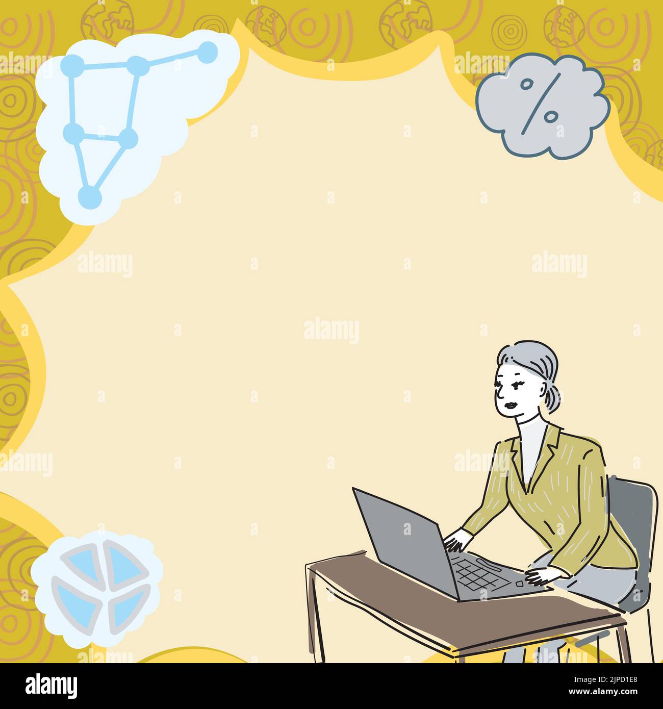 Business Coach Sitting At Desk Working Presenting Financial ...