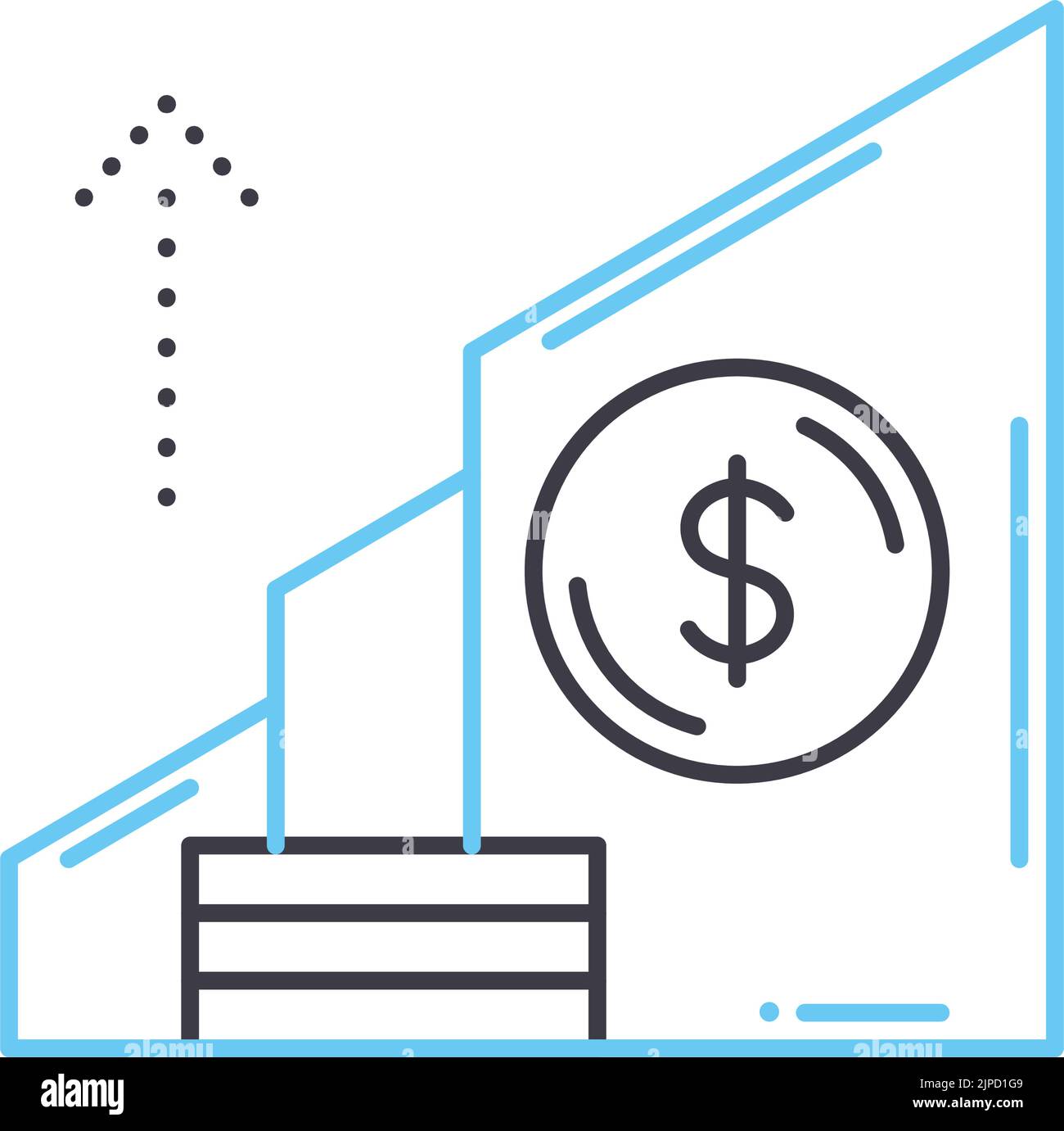 profit margin line icon, outline symbol, vector illustration, concept ...