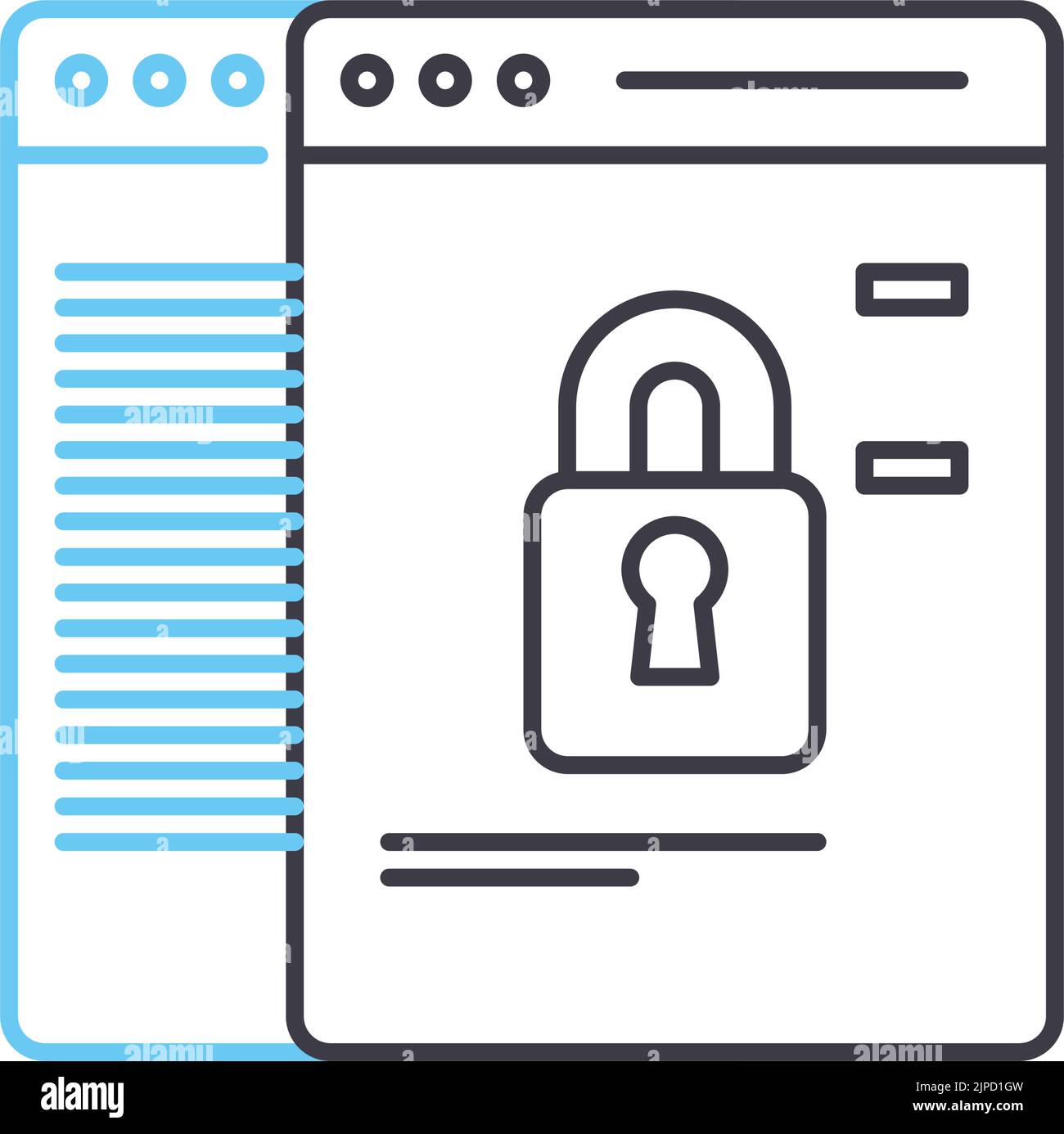 website encryption line icon, outline symbol, vector illustration ...