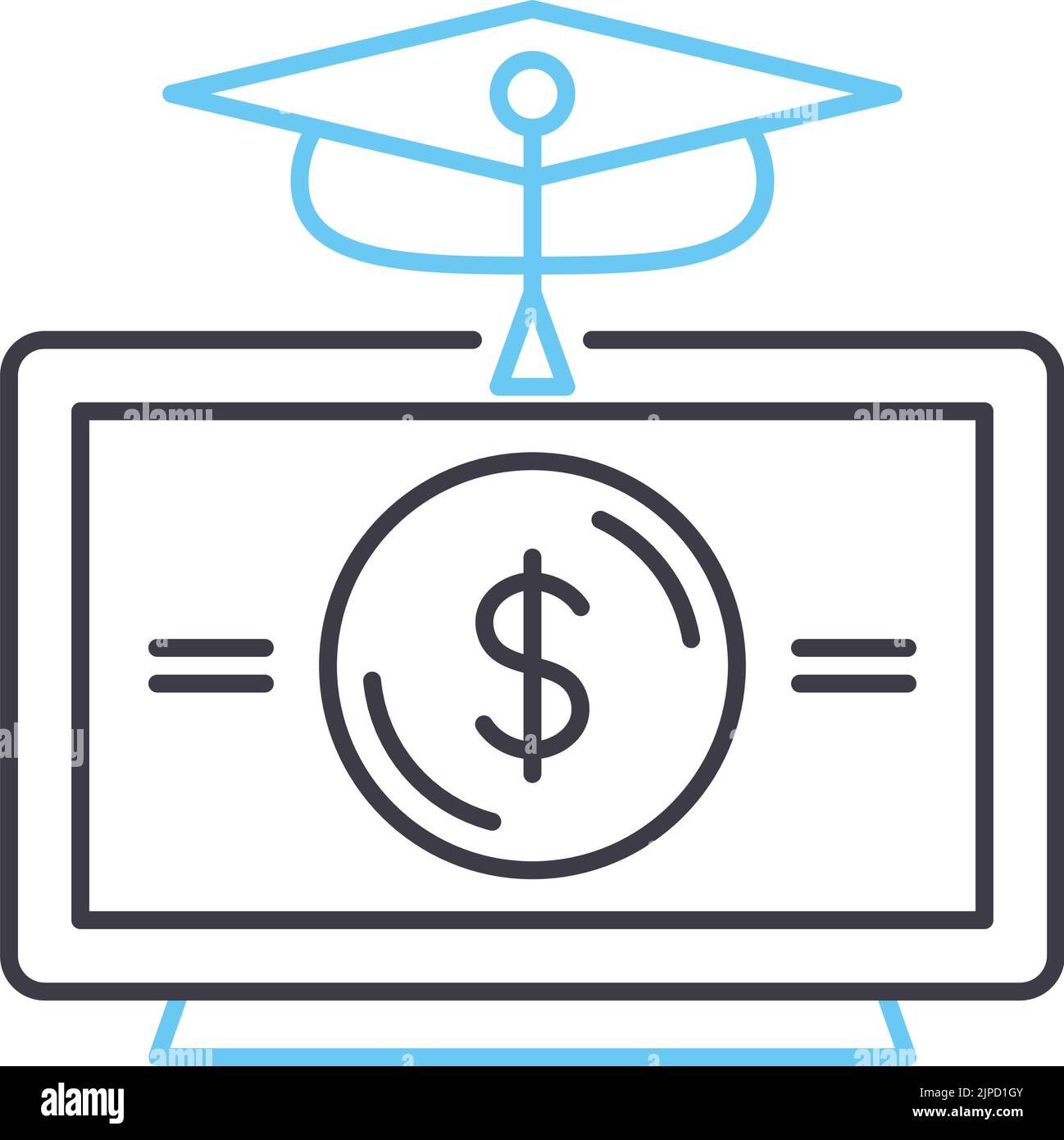 learning line icon, outline symbol, vector illustration, concept sign ...