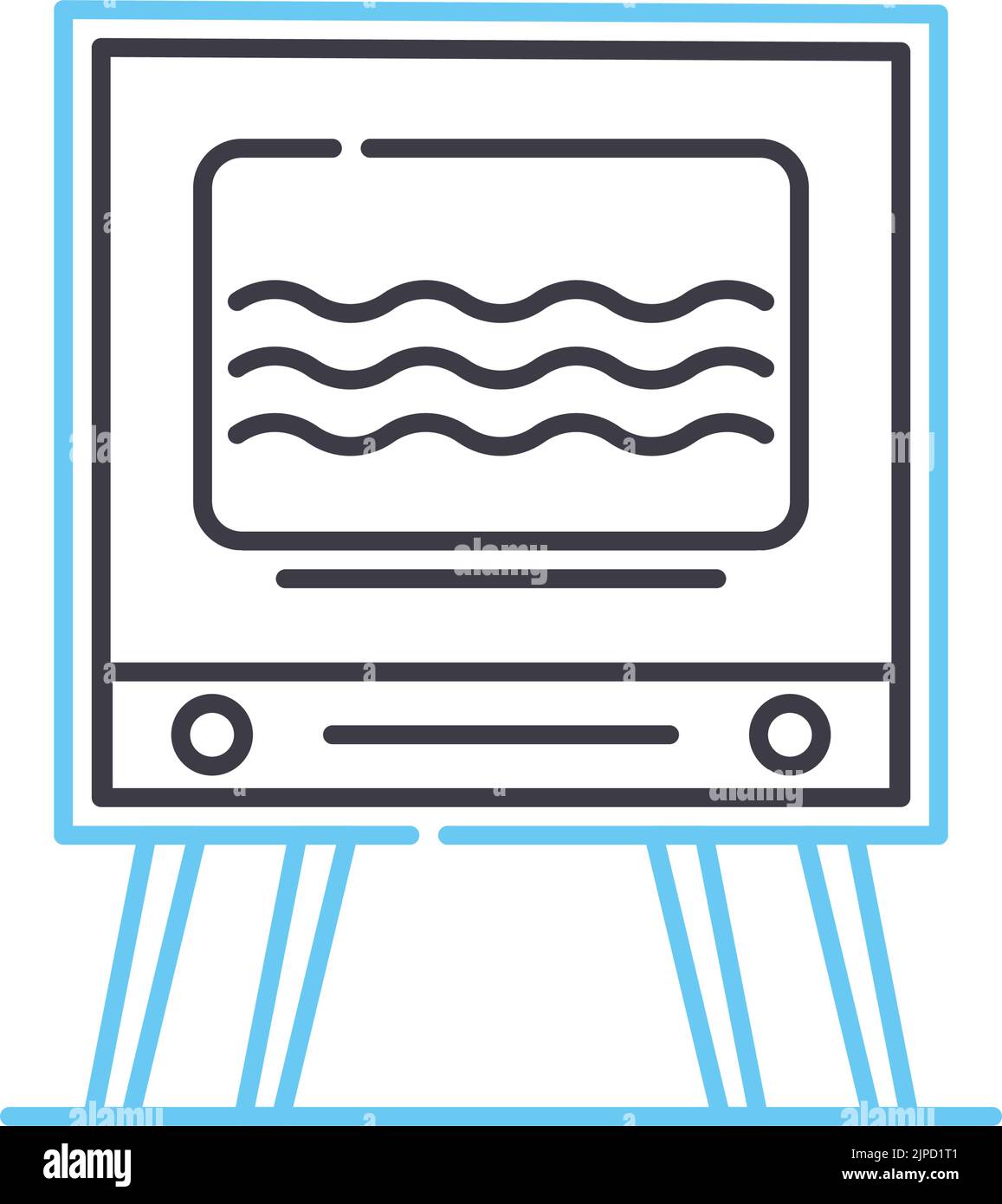 television line icon, outline symbol, vector illustration, concept sign ...