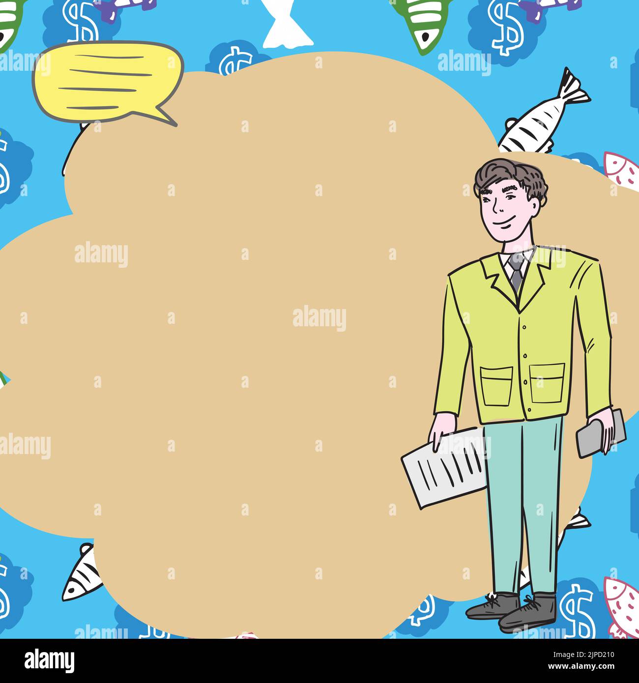 Executive In Uniform Holding Phone And Checktable Text Space Background ...