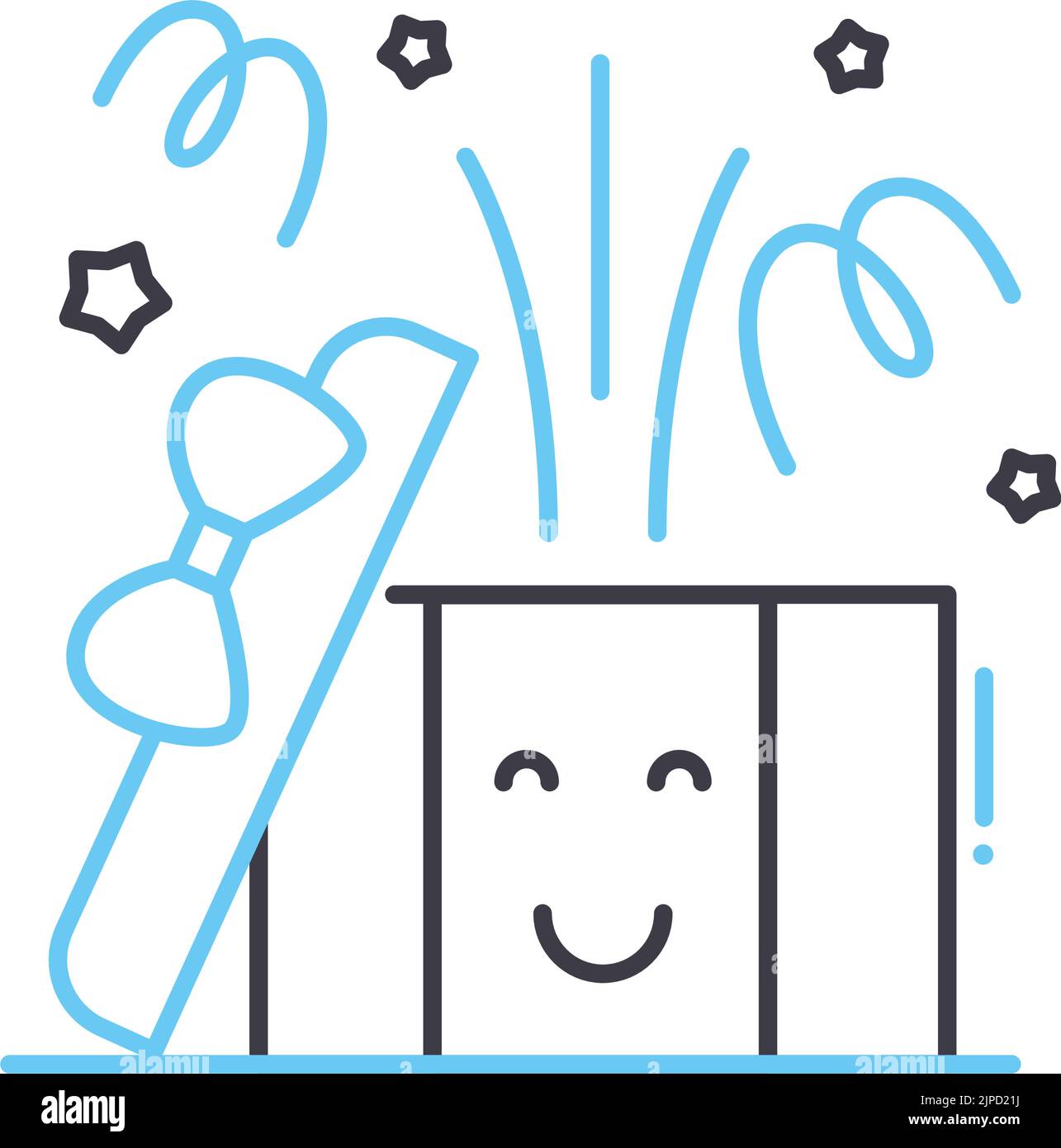 gift line icon, outline symbol, vector illustration, concept sign Stock ...