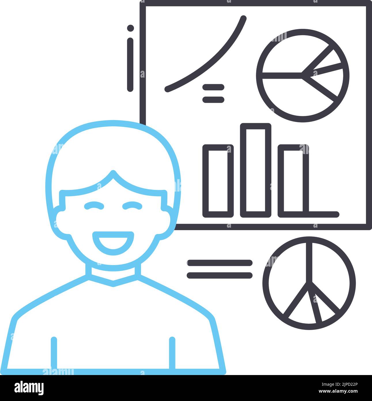 Performance Analyst Line Icon Outline Symbol Vector Illustration