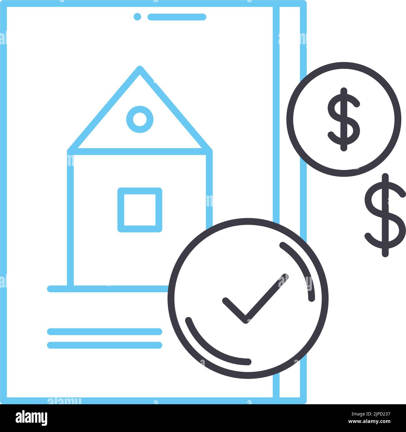loans and mortage line icon, outline symbol, vector illustration ...