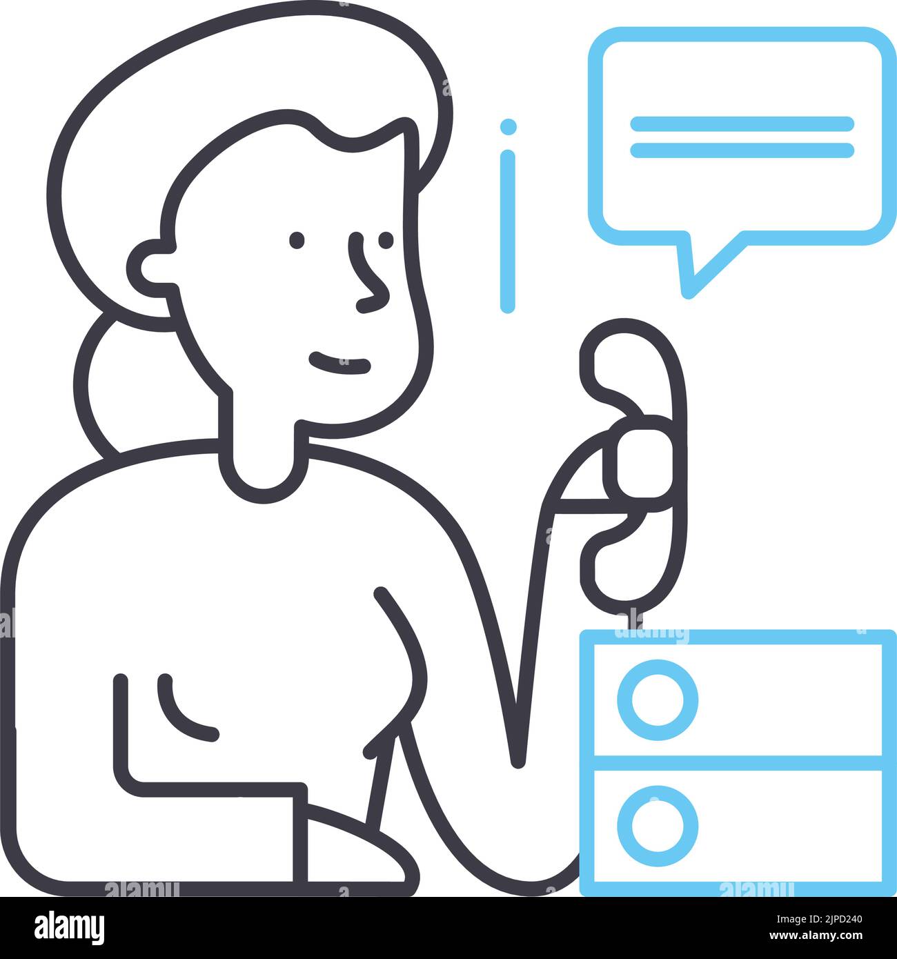 secretary line icon, outline symbol, vector illustration, concept sign Stock Vector Image & Art ...